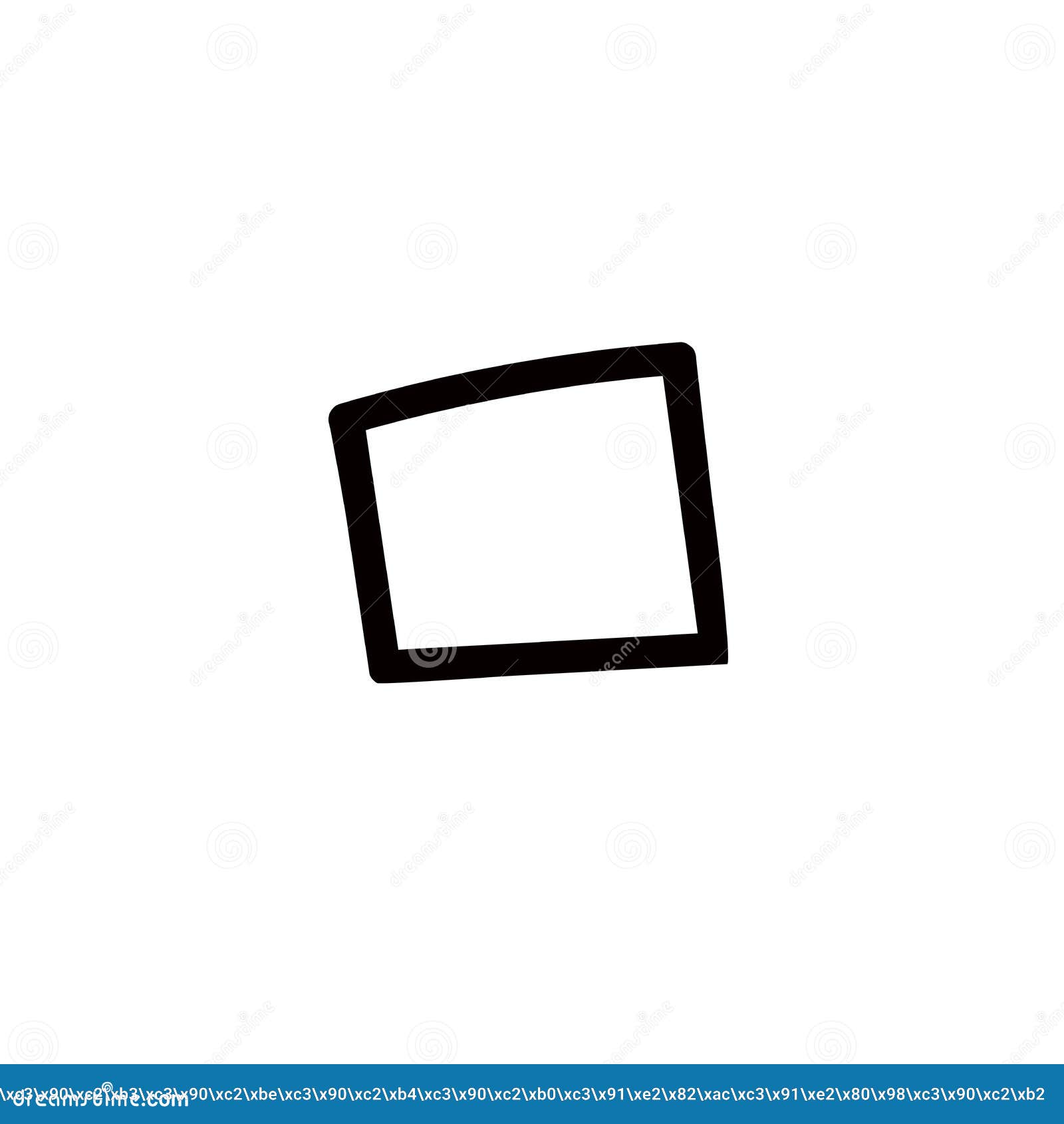 Hand Drawn Doodle Rectangle Frame.Vector Illustration on White Stock ...