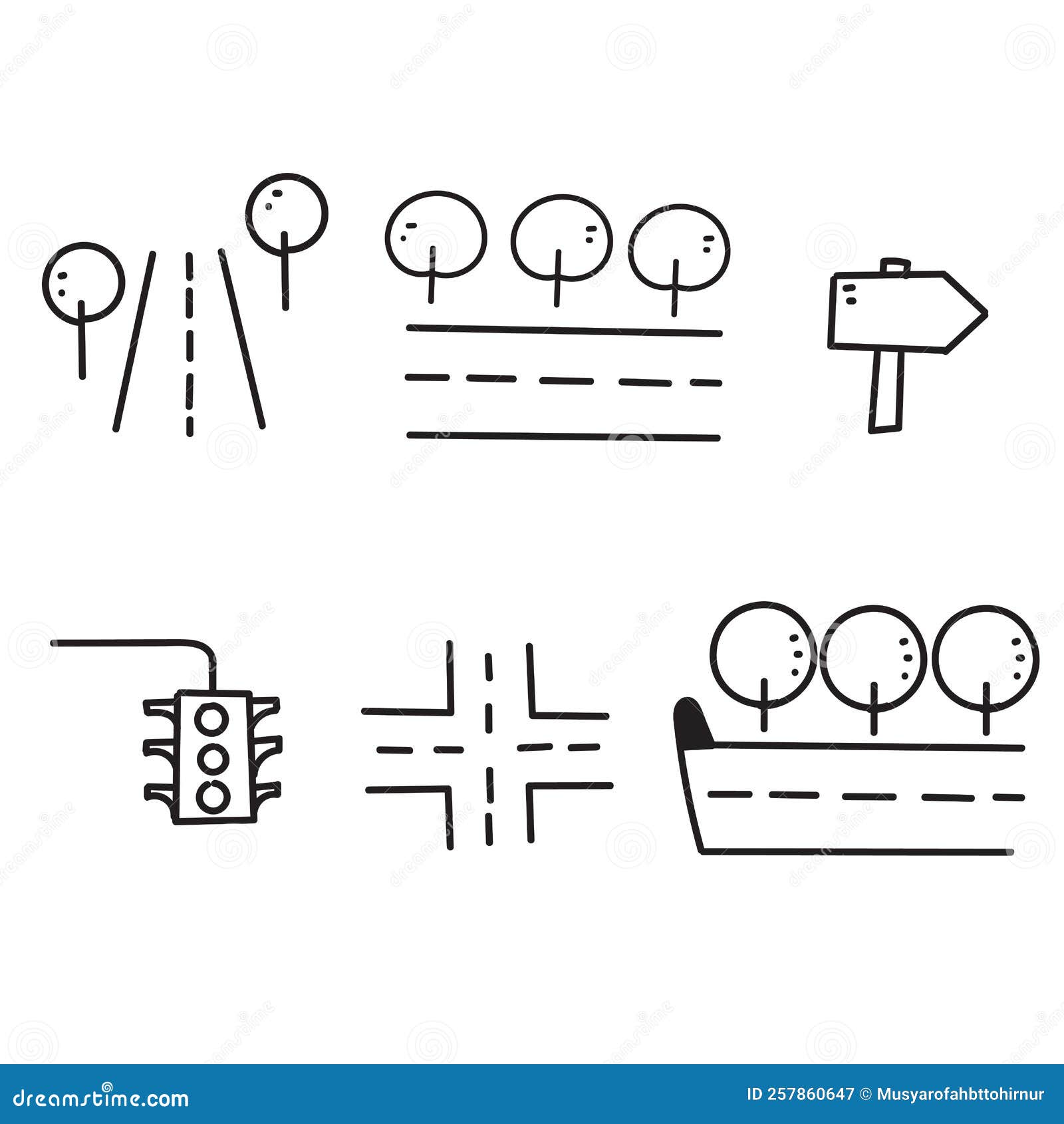 Hand Drawn Doodle Road and Highway Illustration Vector Stock Vector ...