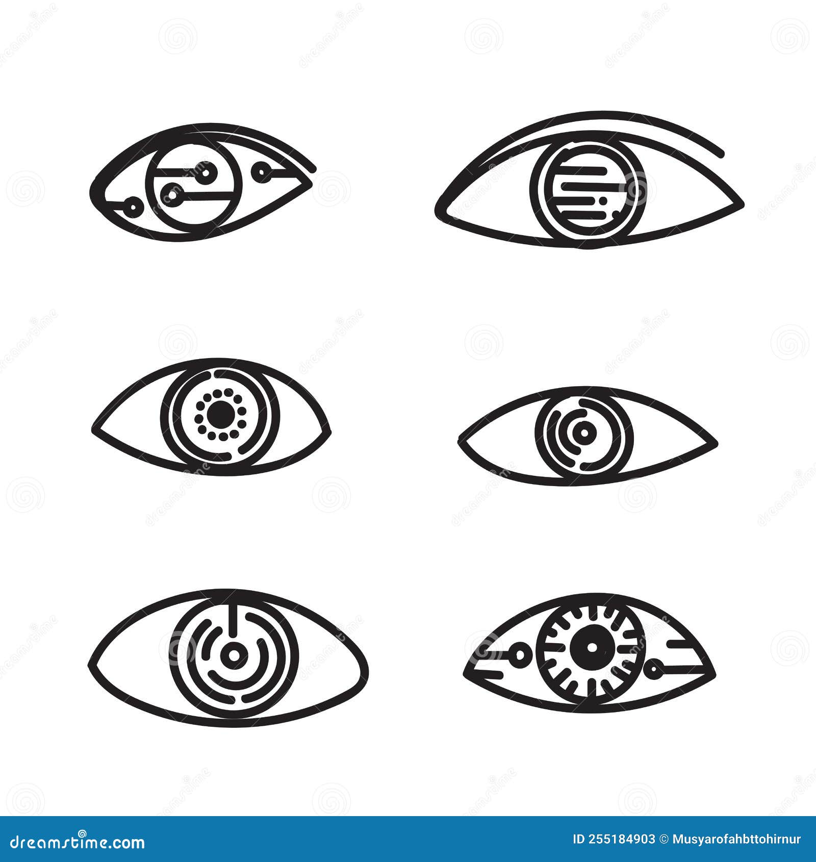 Hand Drawn Doodle Robotic Eye Illustration Vector Stock Vector ...