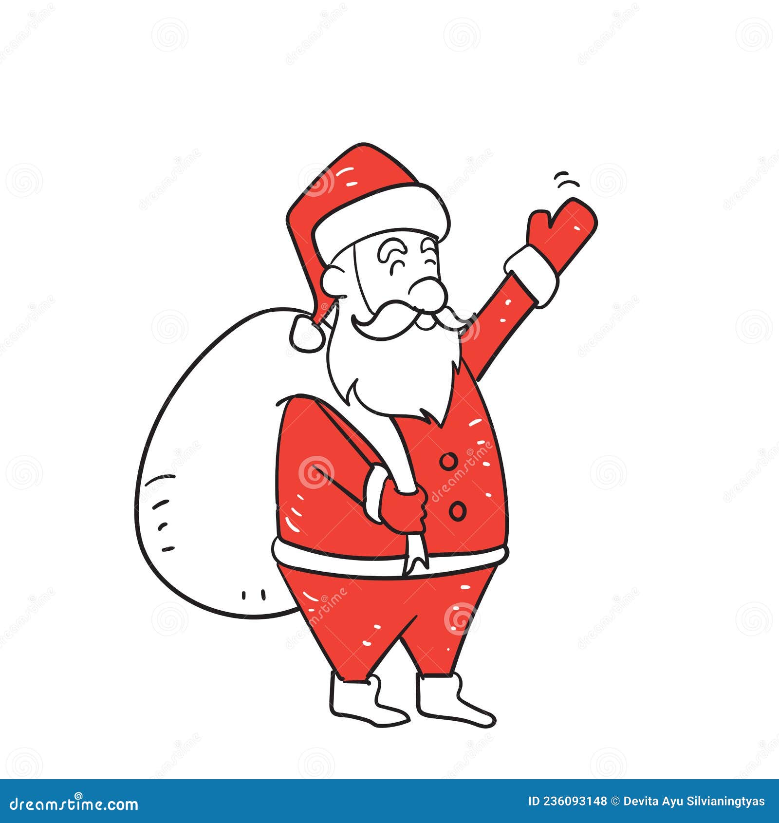Hand Drawn Doodle Santa Claus Illustration Vector Stock Vector ...