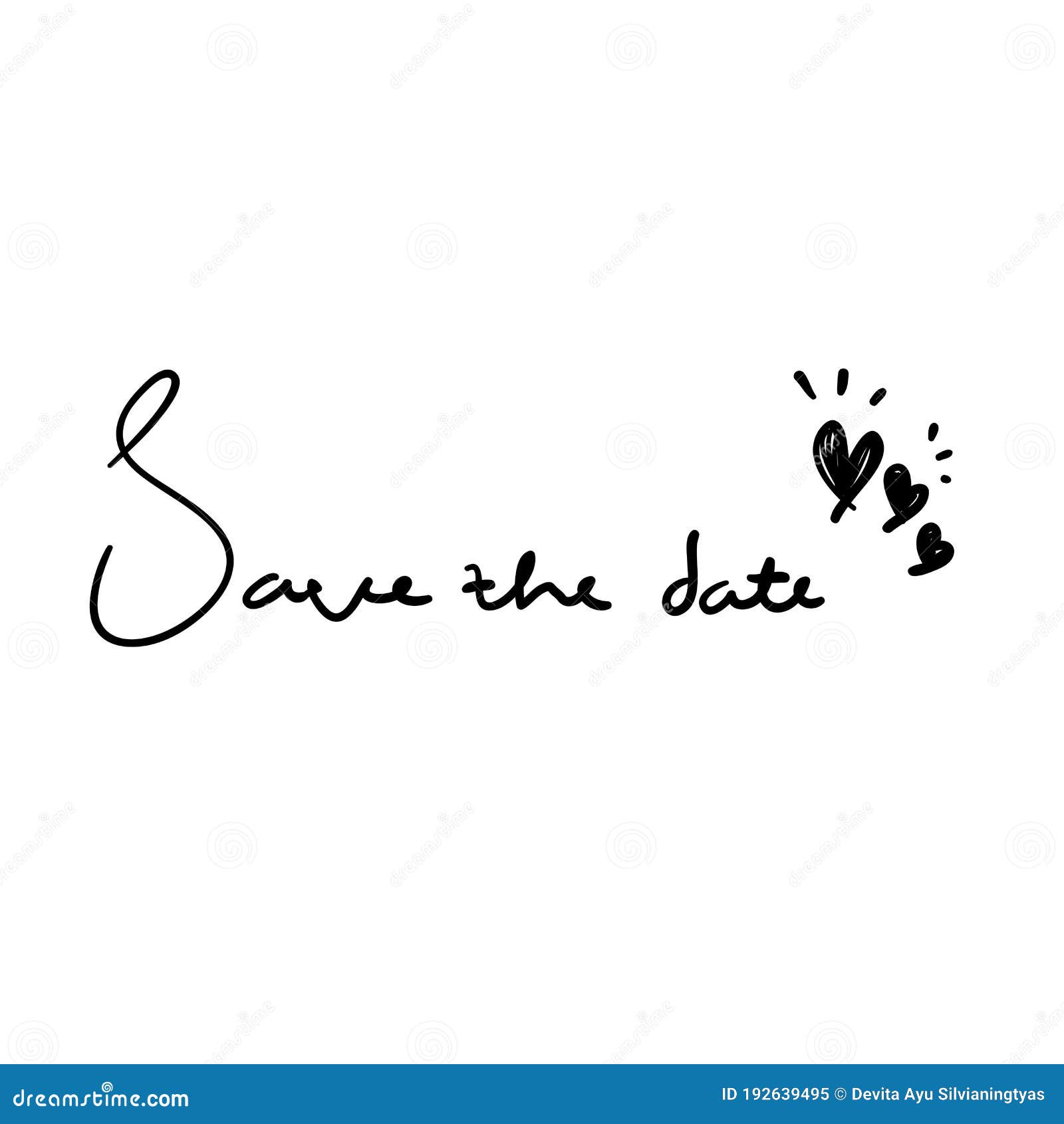 Hand Drawn Doodle Save the Date Typography Illustration Doodle Vector ...