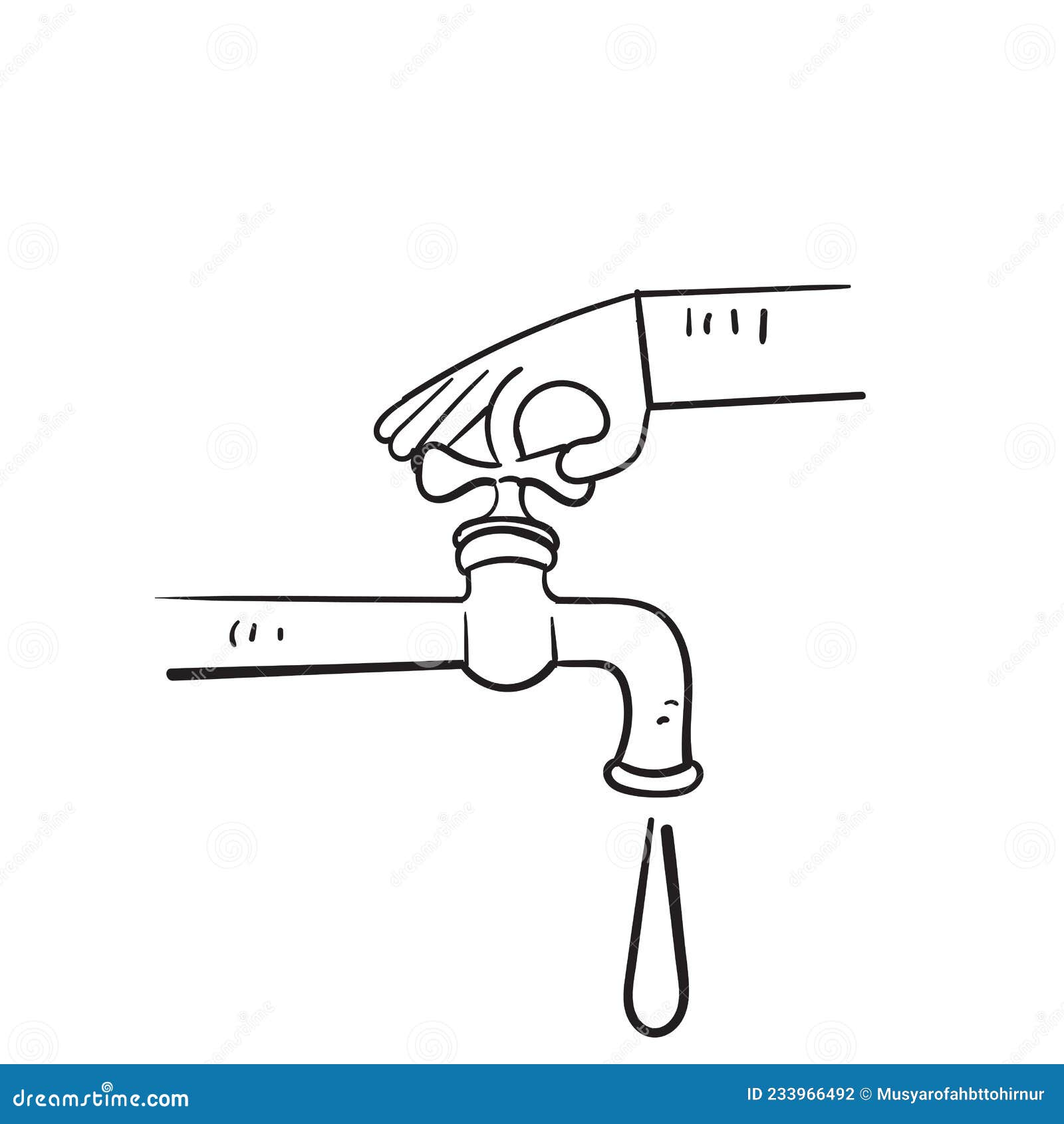 Hand Drawn Doodle Save Water Icon Illustration Vector Stock Vector ...