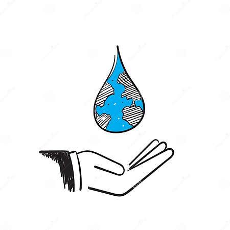 Hand Drawn Doodle Save Water Icon Illustration Vector Stock Vector ...