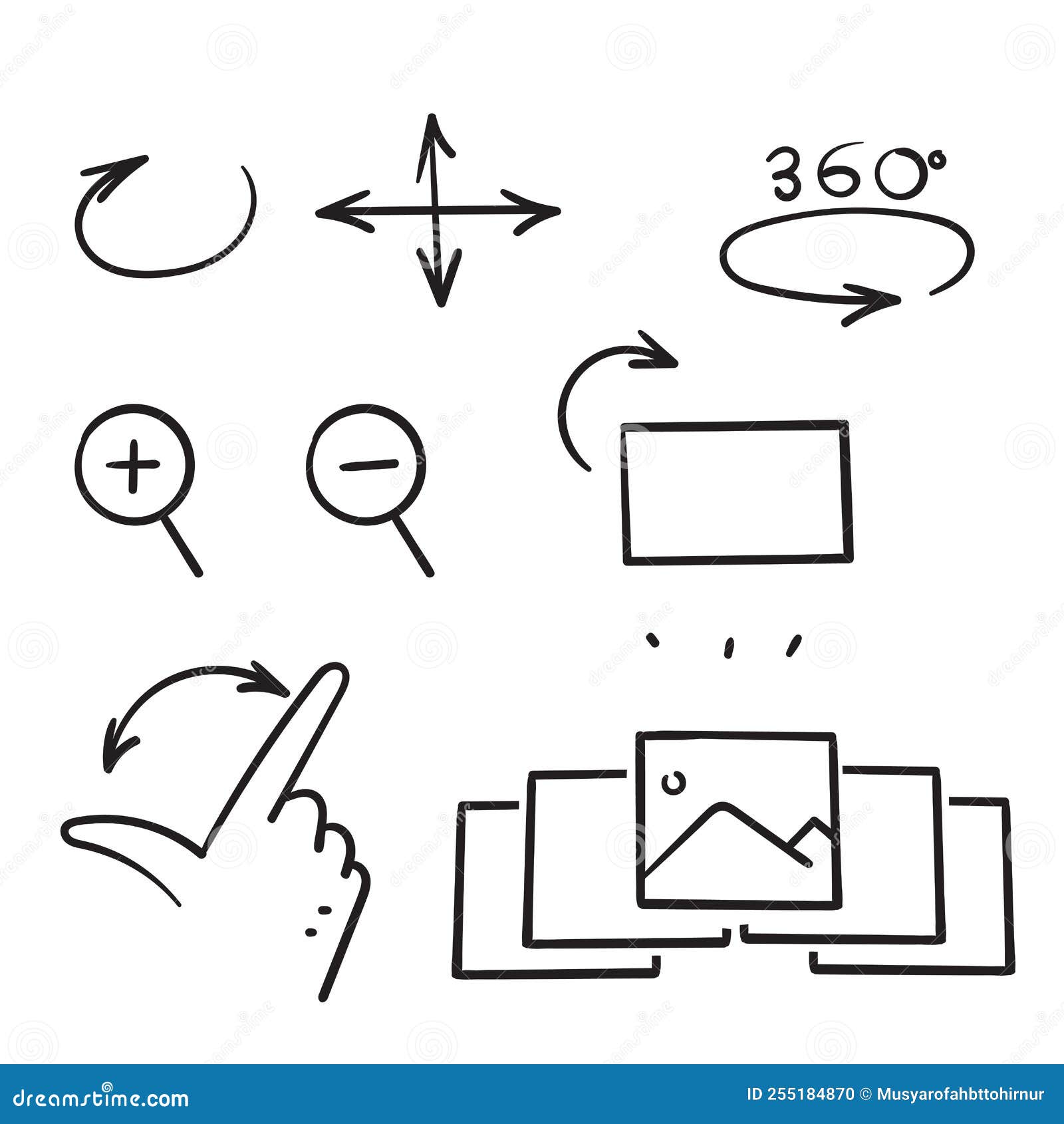 Hand Drawn Doodle Screen Settings Icon Related Illustration Vector ...
