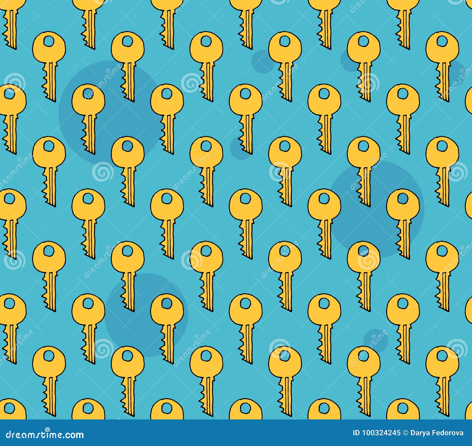 Hand Drawn Doodle Seamless Background with Hand Drawn Keys. Stock ...