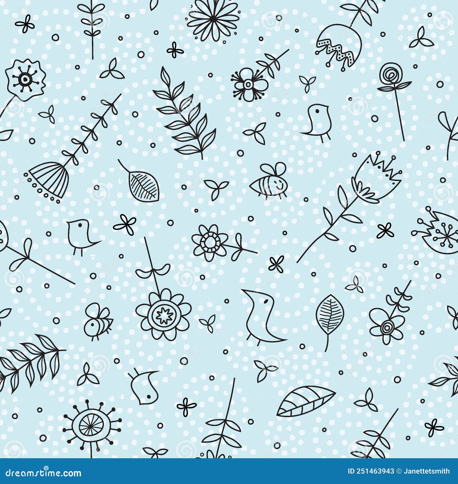 Hand Drawn Doodle Seamless Background Stock Vector - Illustration of ...