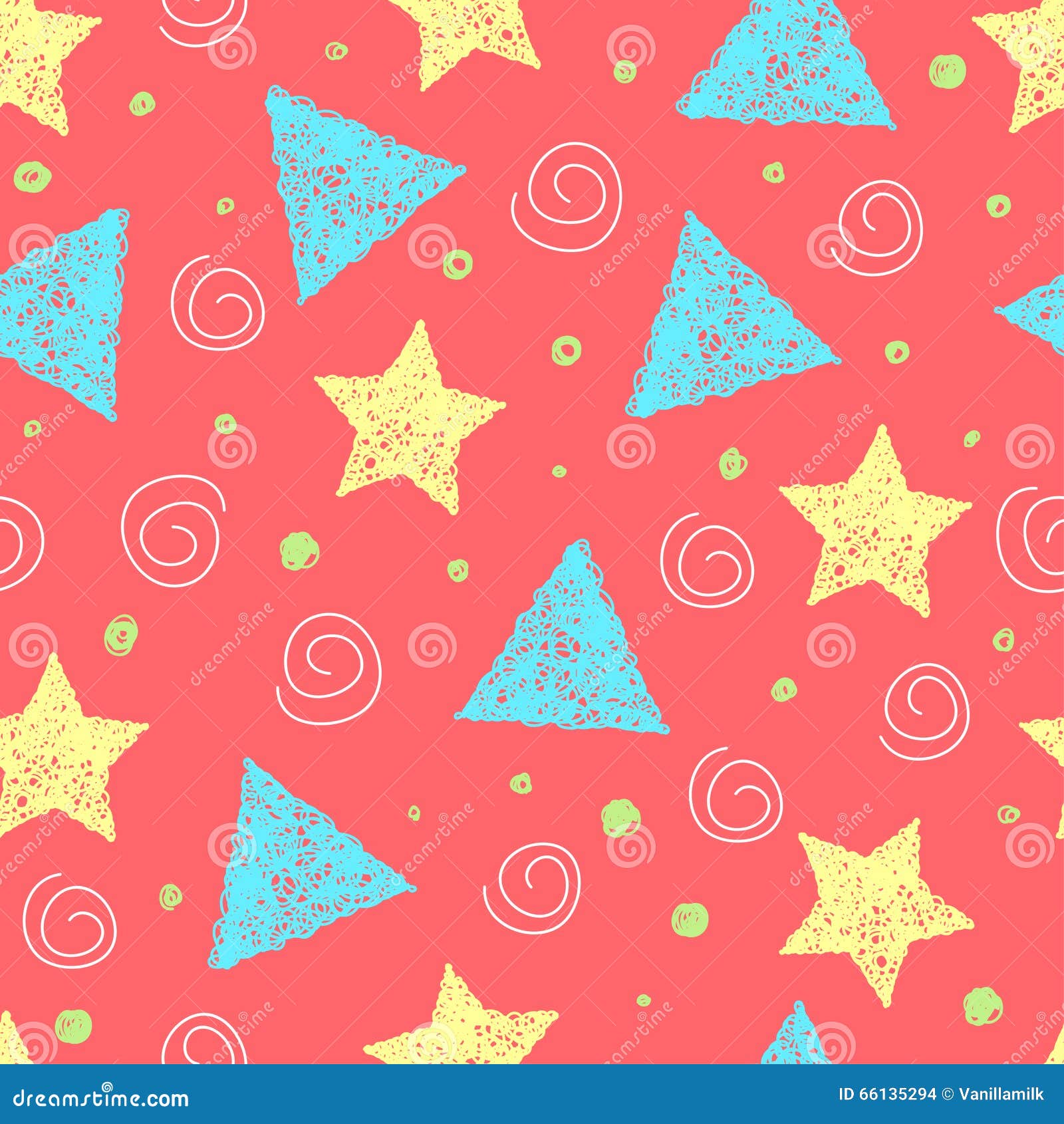 Hand Drawn Doodle Seamless Pattern Background. Stock Vector ...