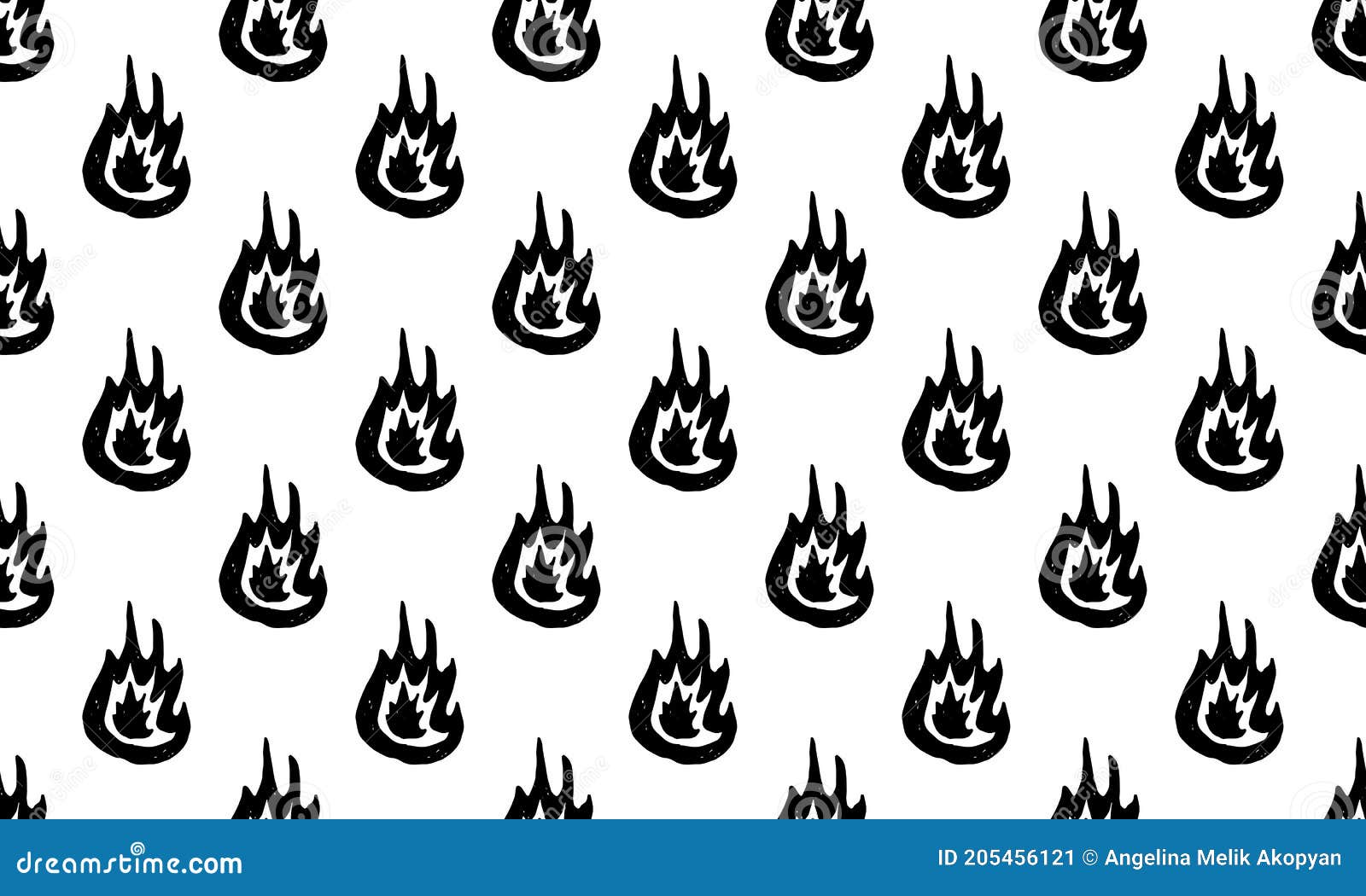 Hand Drawn Doodle Seamless Pattern with Fire Stock Vector ...