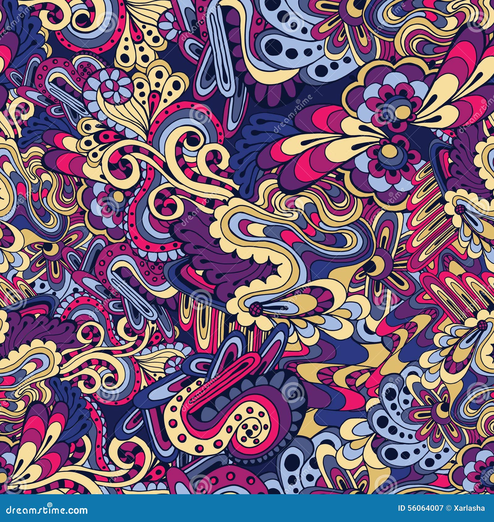 Hand Drawn Doodle Seamless Pattern Stock Vector - Illustration of graph ...