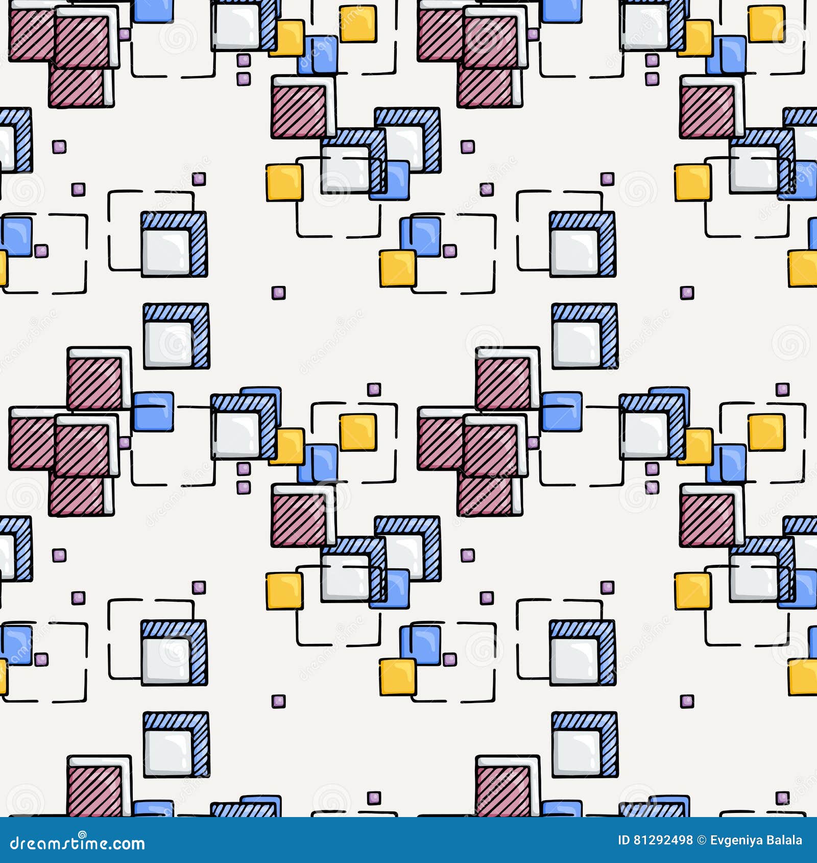 Hand Drawn Doodle Seamless Pattern. Stock Vector - Illustration of ...