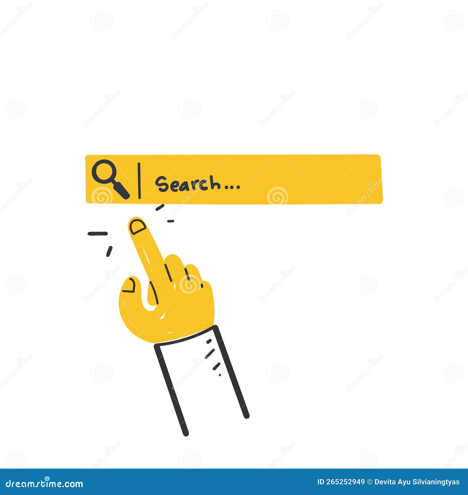 Hand Drawn Doodle Search Bar Button Illustration Vector Stock Vector ...