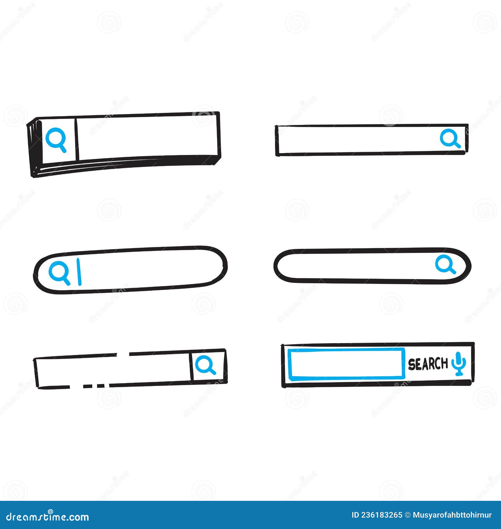 Hand Drawn Doodle Search Bar Illustration Vector Stock Vector ...
