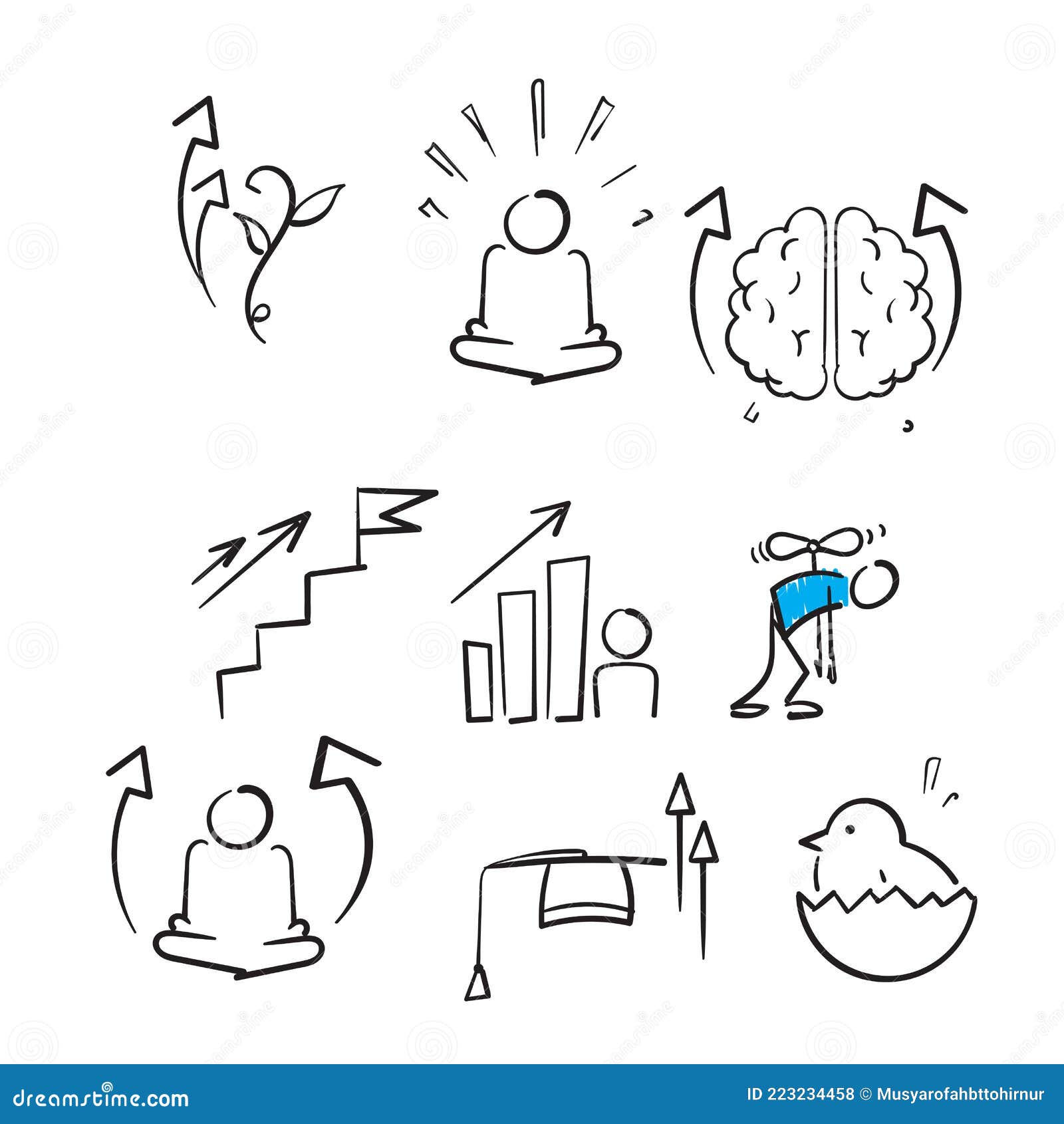 Set Of Growth Related Vector Line Icons Isolated On White Background ...