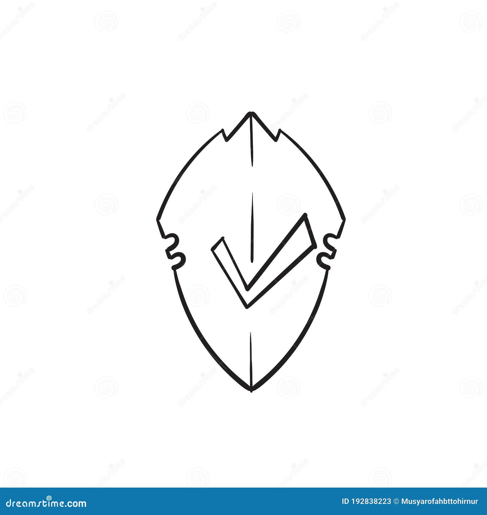 Hand Drawn Doodle Shield and Checklist Symbol for Protection Icon ...