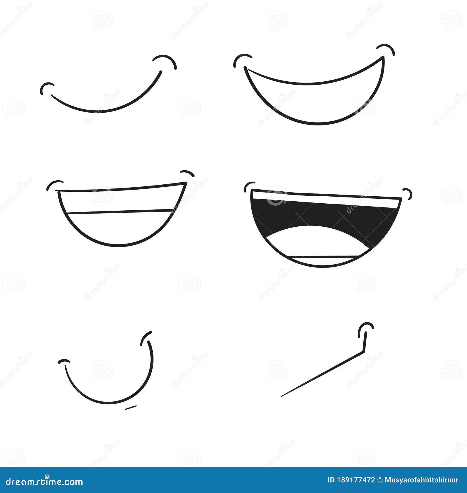 Hand Drawn Doodle Smile Illustration Cartoon Art Style Vector Stock ...