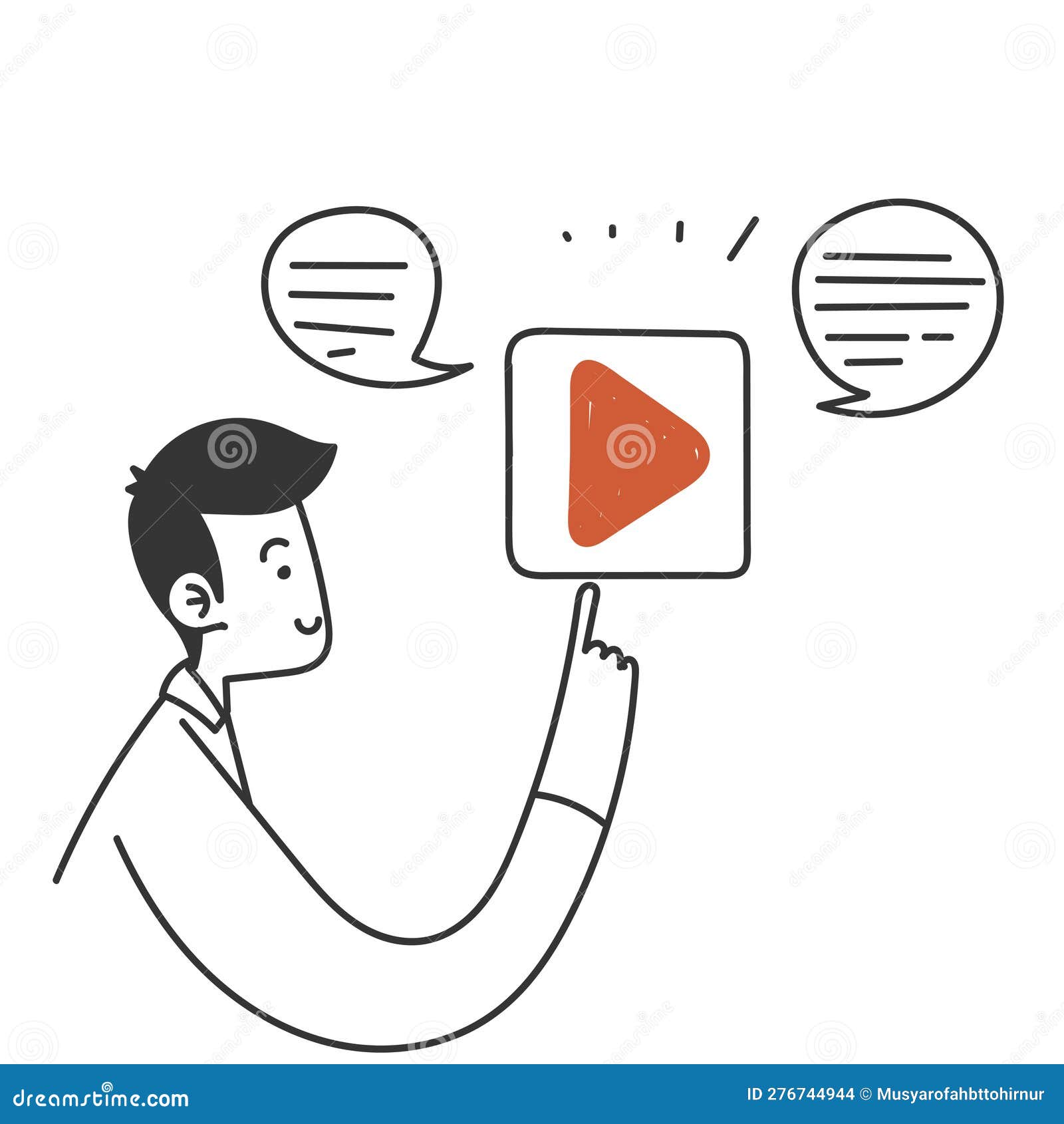 Hand Drawn Doodle Social Media with Live Streaming on Gadget ...