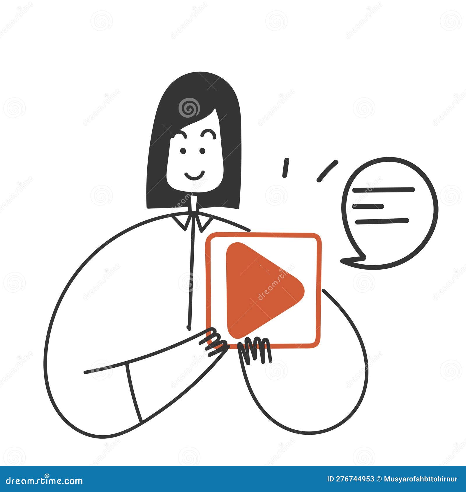 Hand Drawn Doodle Social Media with Live Streaming on Gadget ...