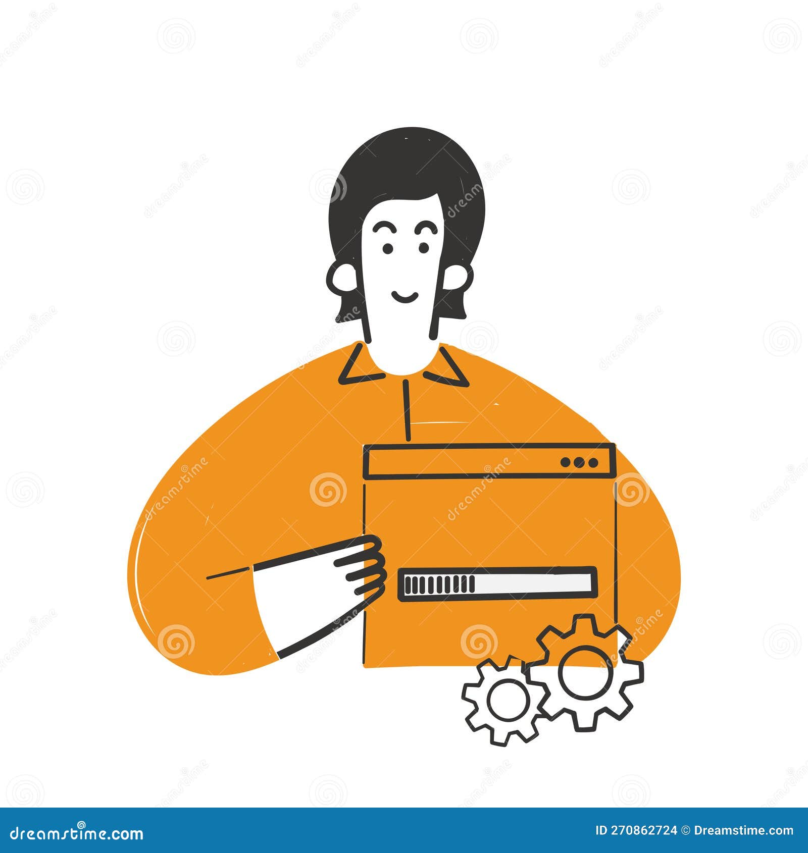 Hand Drawn Doodle Software Configure System Icon Illustration Vector ...