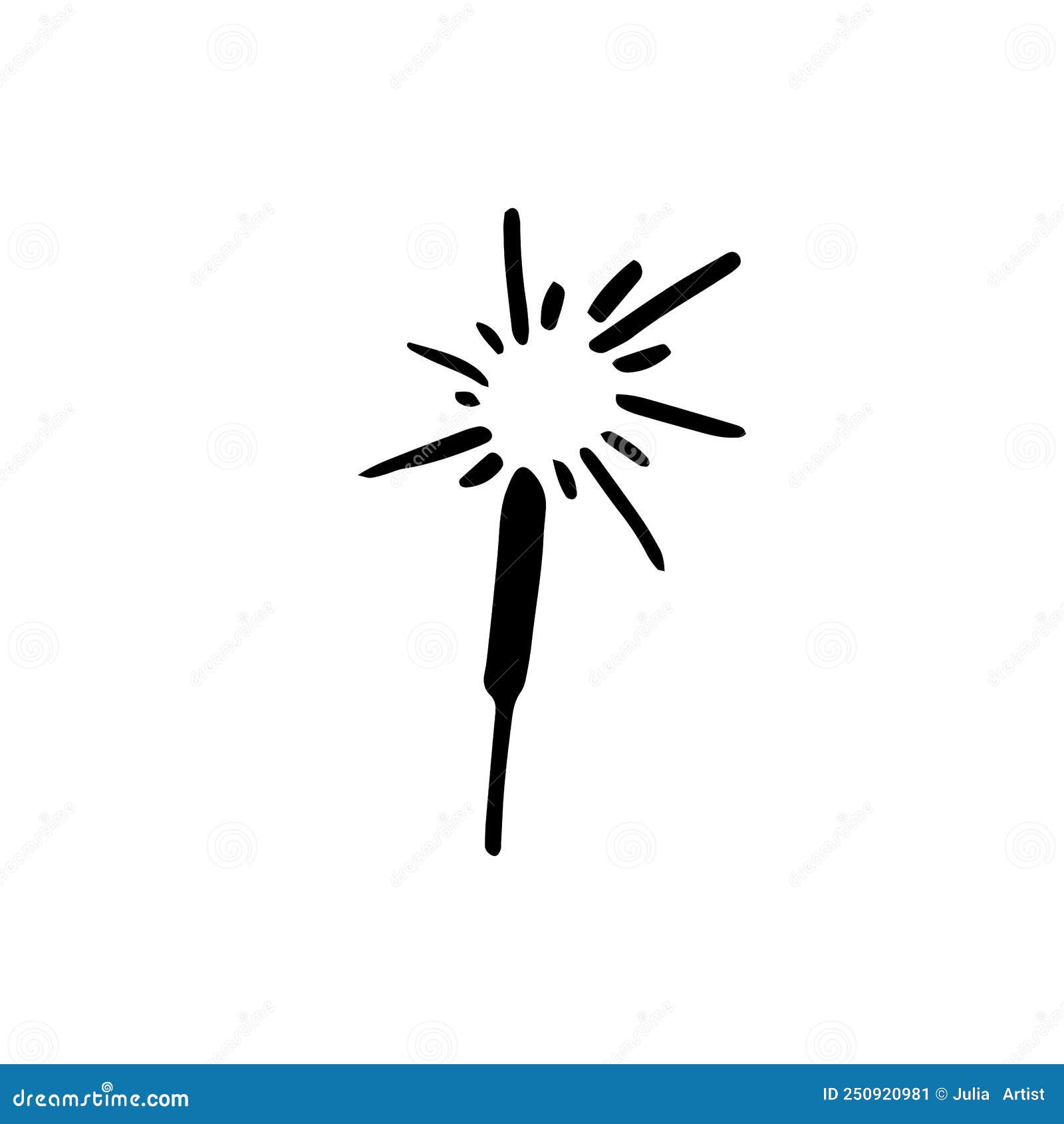 Hand-drawn Doodle Sparklers Stock Vector - Illustration of pyrotechnics ...