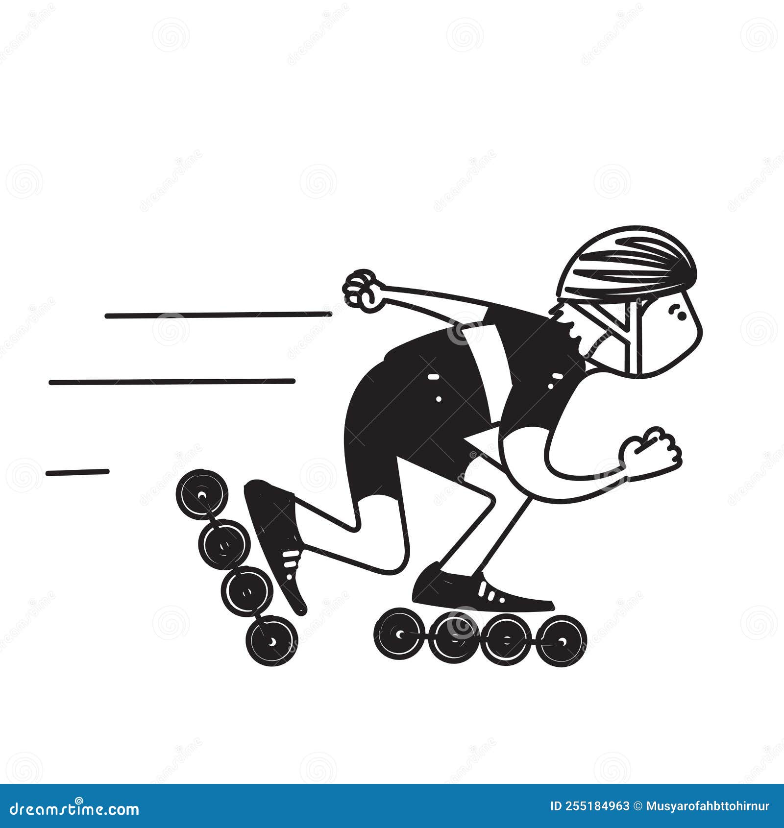 Hand Drawn Doodle Speed Inline Skate Illustration Vector Stock Vector ...