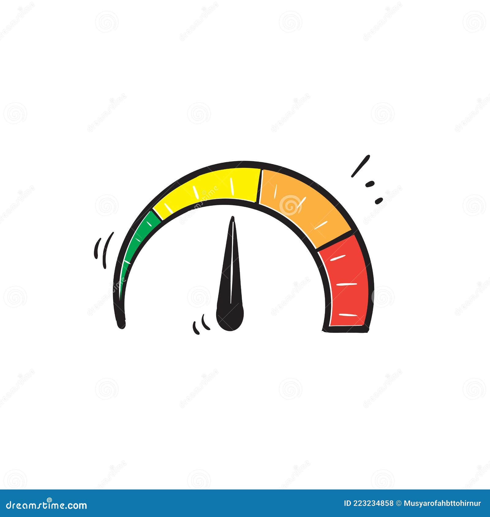 Hand Drawn Doodle Speedometer Illustration Vector Isolated Stock Vector ...