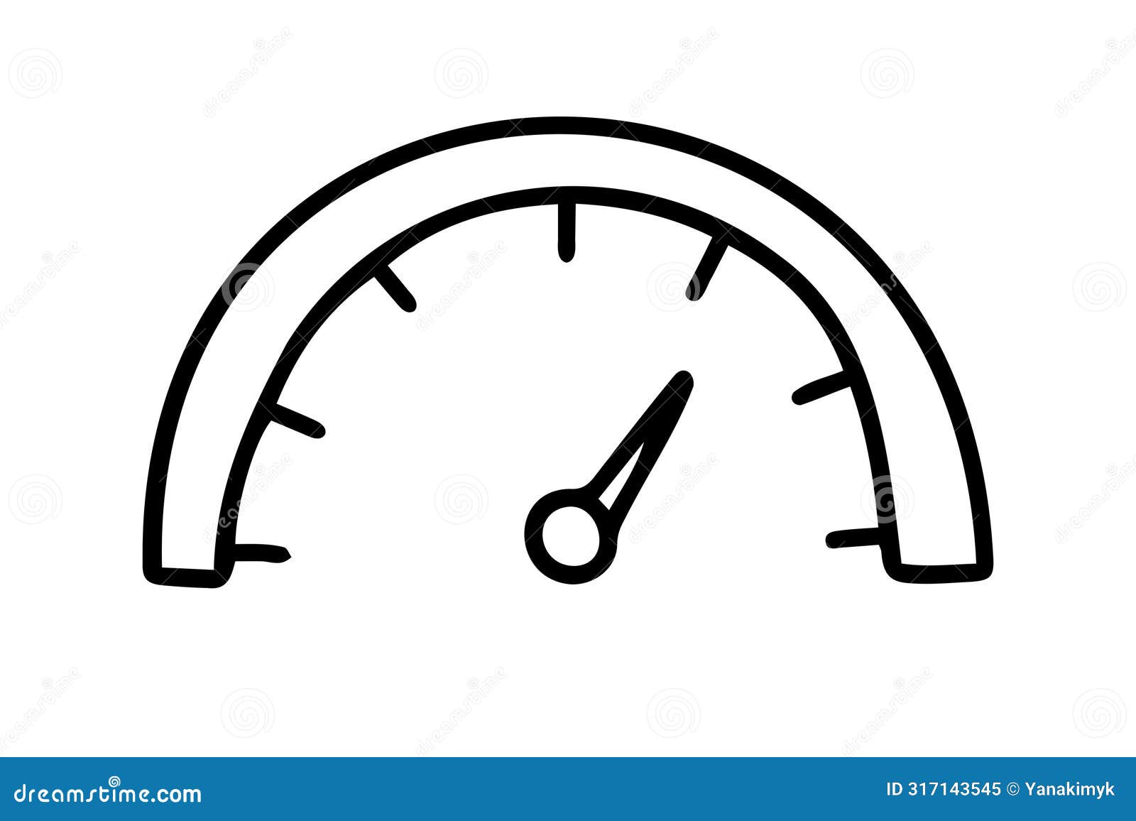 Hand Drawn Doodle Speedometer, Tachometer Icon. Speed Indicator Sign ...