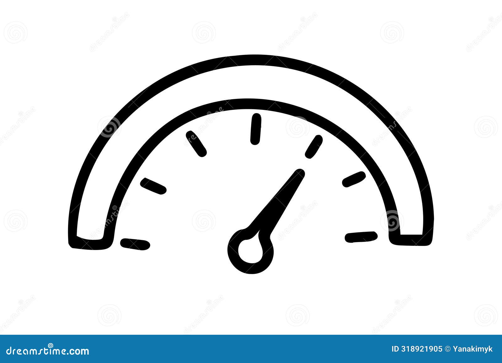 Hand Drawn Doodle Speedometer, Tachometer Icon. Speed Indicator Sign ...