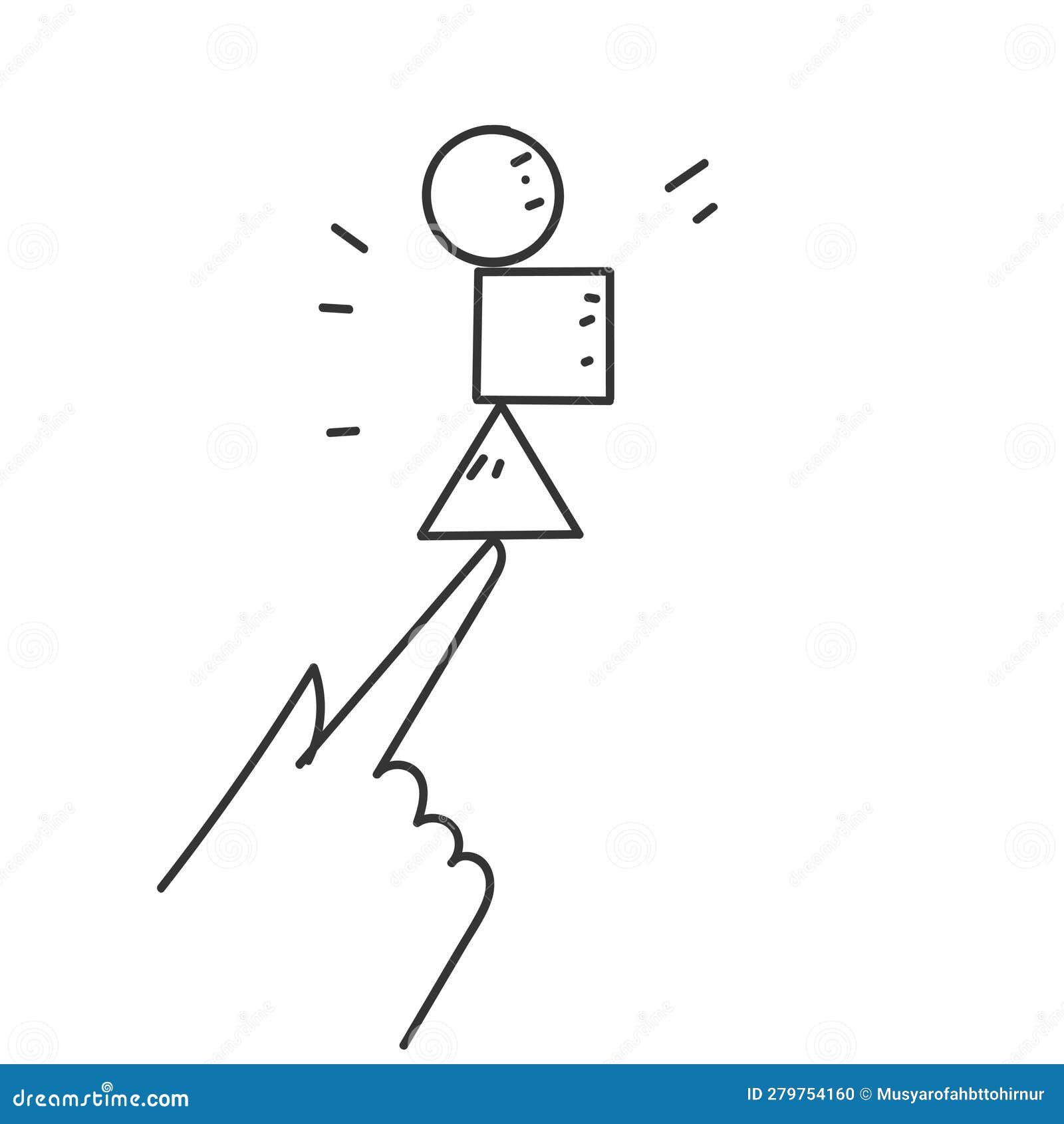 Hand Drawn Doodle Square,circle and Triangle Shapes are Balancing in ...