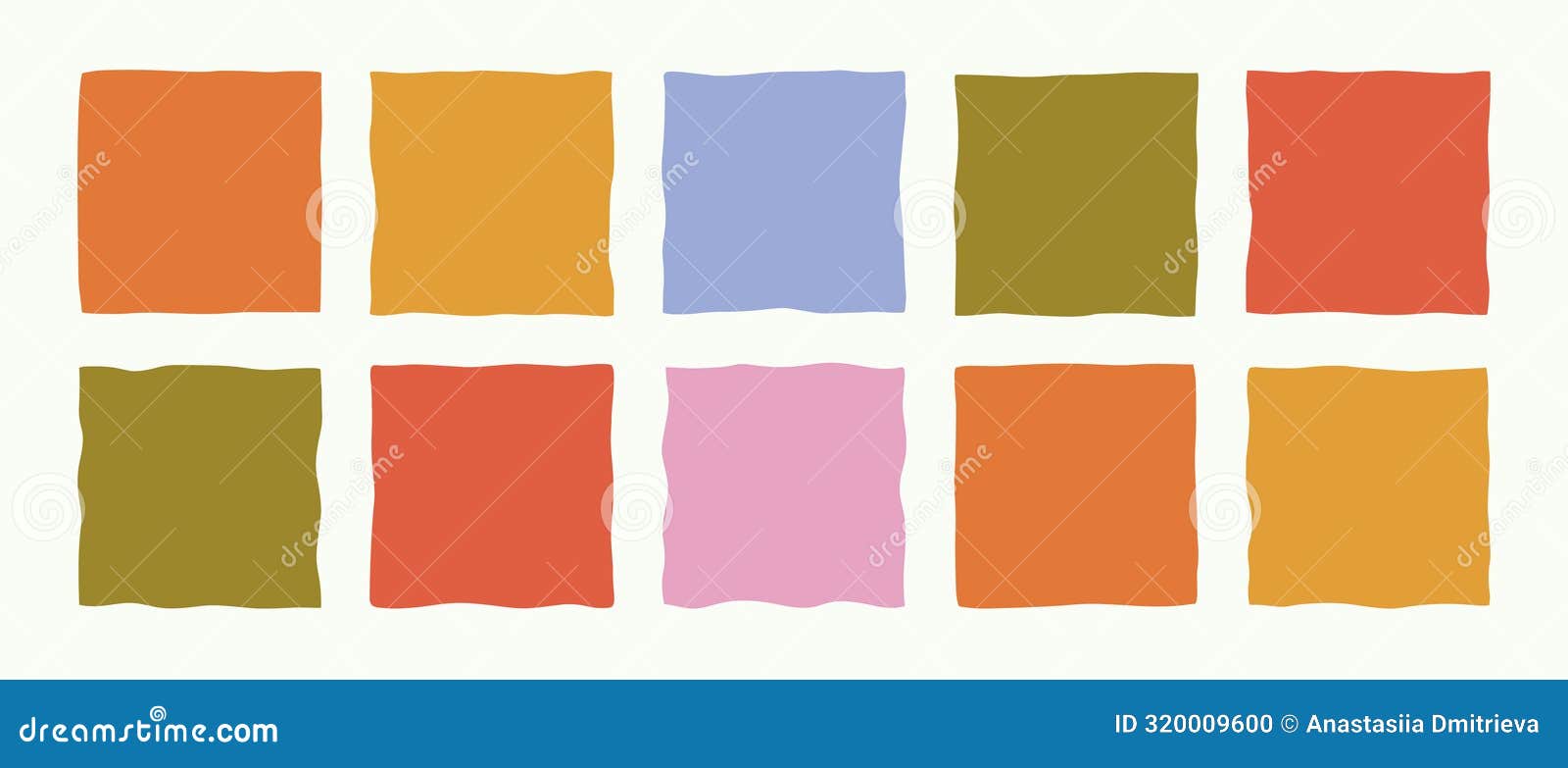 Hand Drawn Doodle Square Frame Box. Rectangular Wave Shape Stock Vector ...