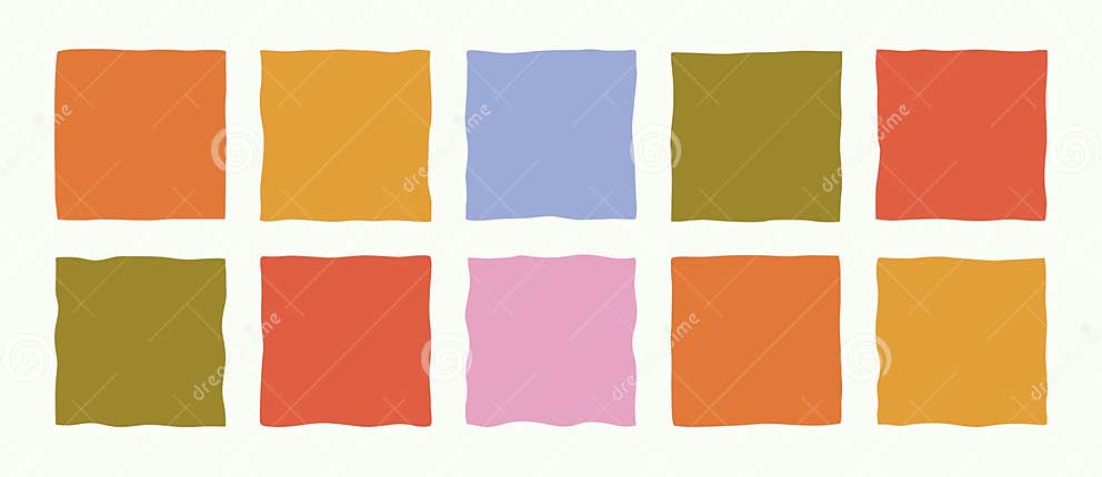 Hand Drawn Doodle Square Frame Box. Rectangular Wave Shape Stock Vector ...
