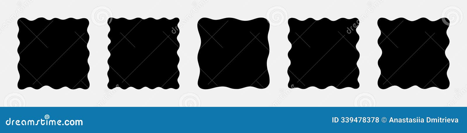 Hand Drawn Doodle Square Frame Wave Shape. Rectangular Box Stock ...