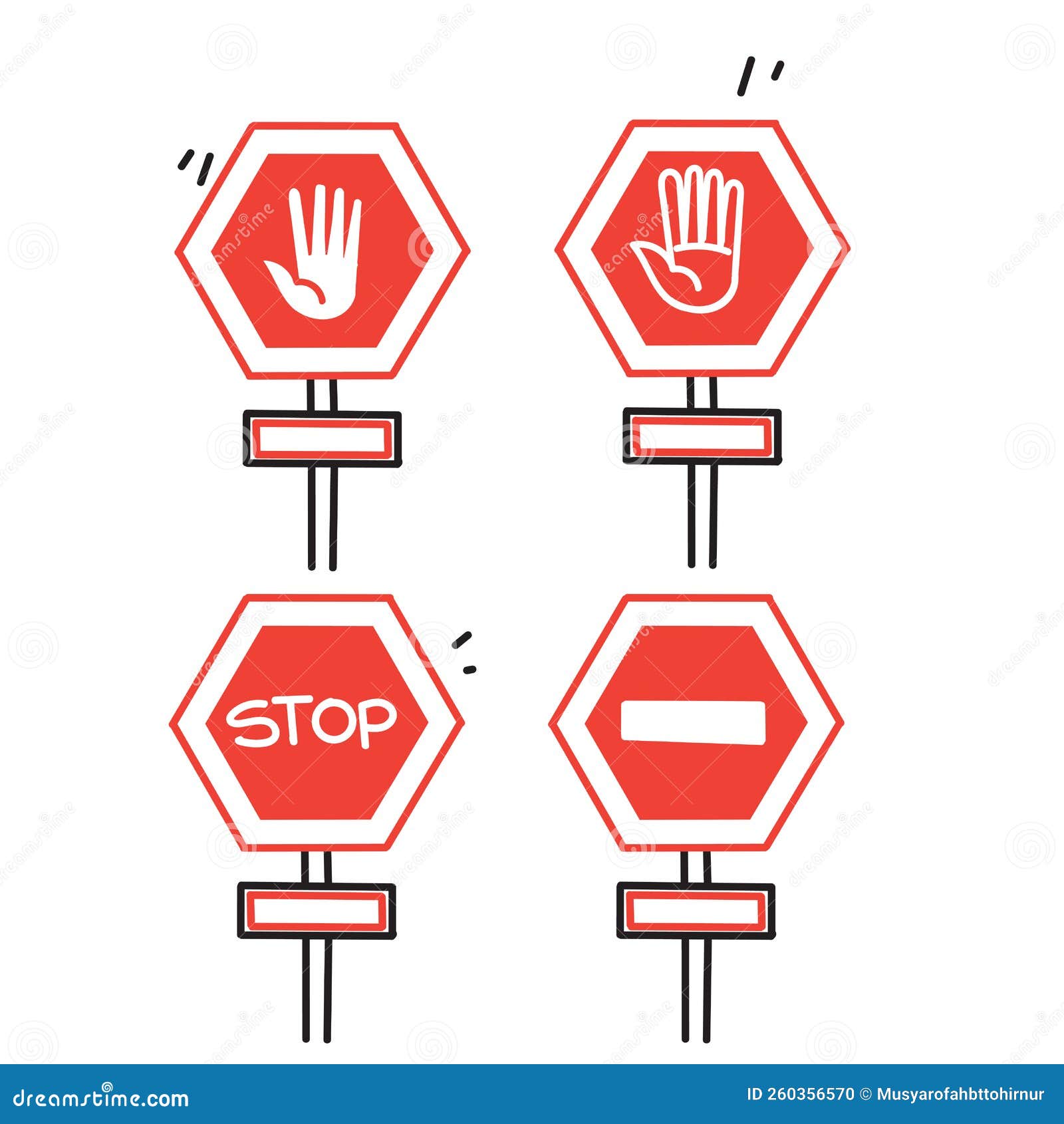 Hand Drawn Doodle Stop Sign Illustration Vector Stock Vector ...