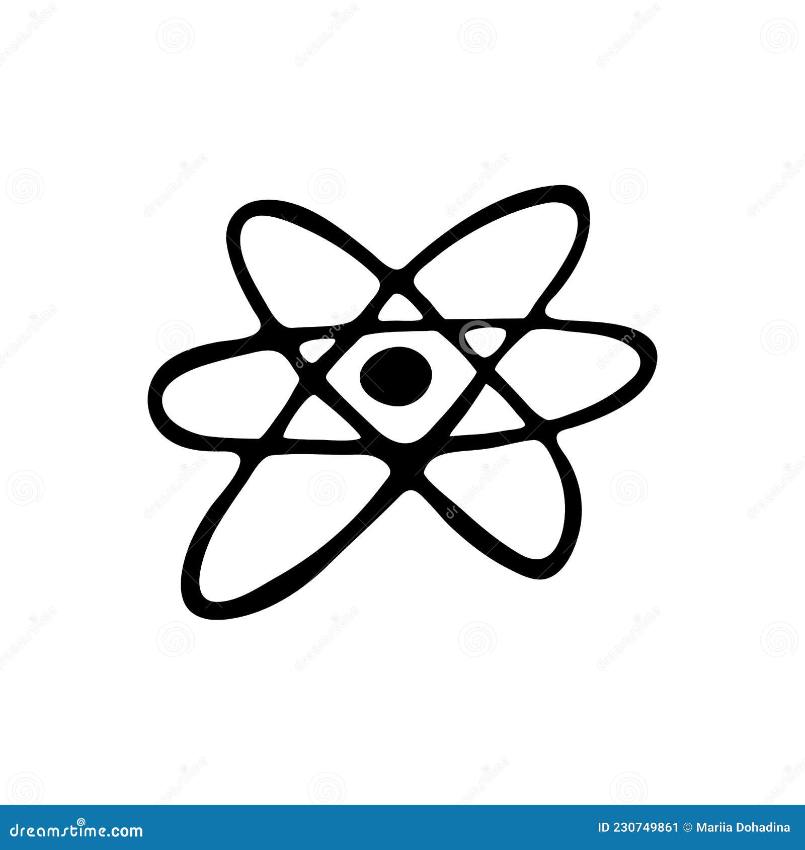 Hand Drawn Doodle Style Atom in Vector Stock Vector - Illustration of ...