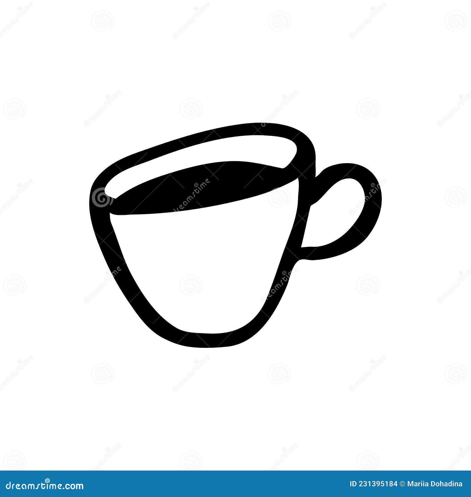 Hand Drawn Doodle Style Cup in Vector Stock Vector - Illustration of ...