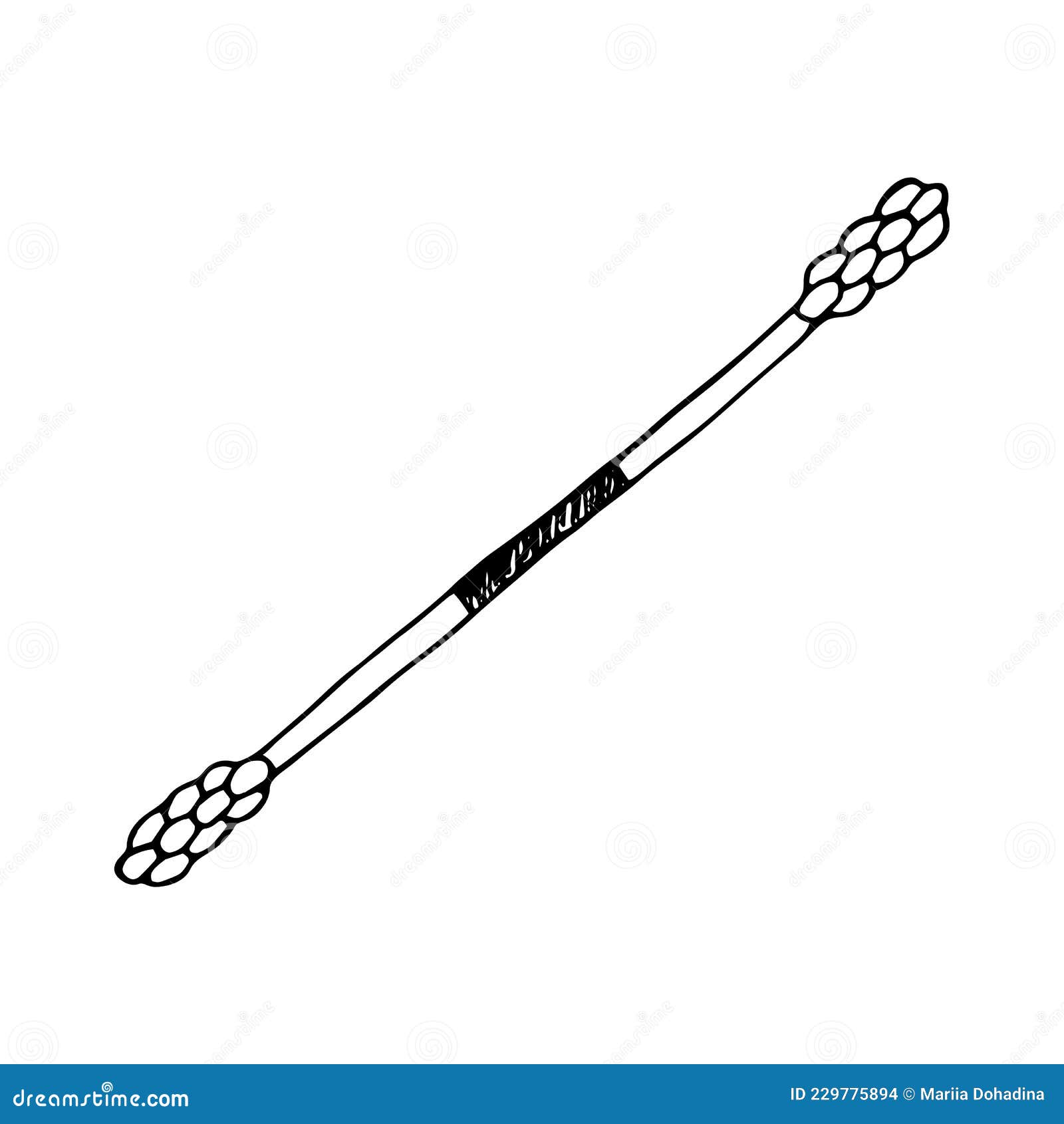 Hand Drawn Doodle Style Fire Staff in Vector. Stock Vector ...
