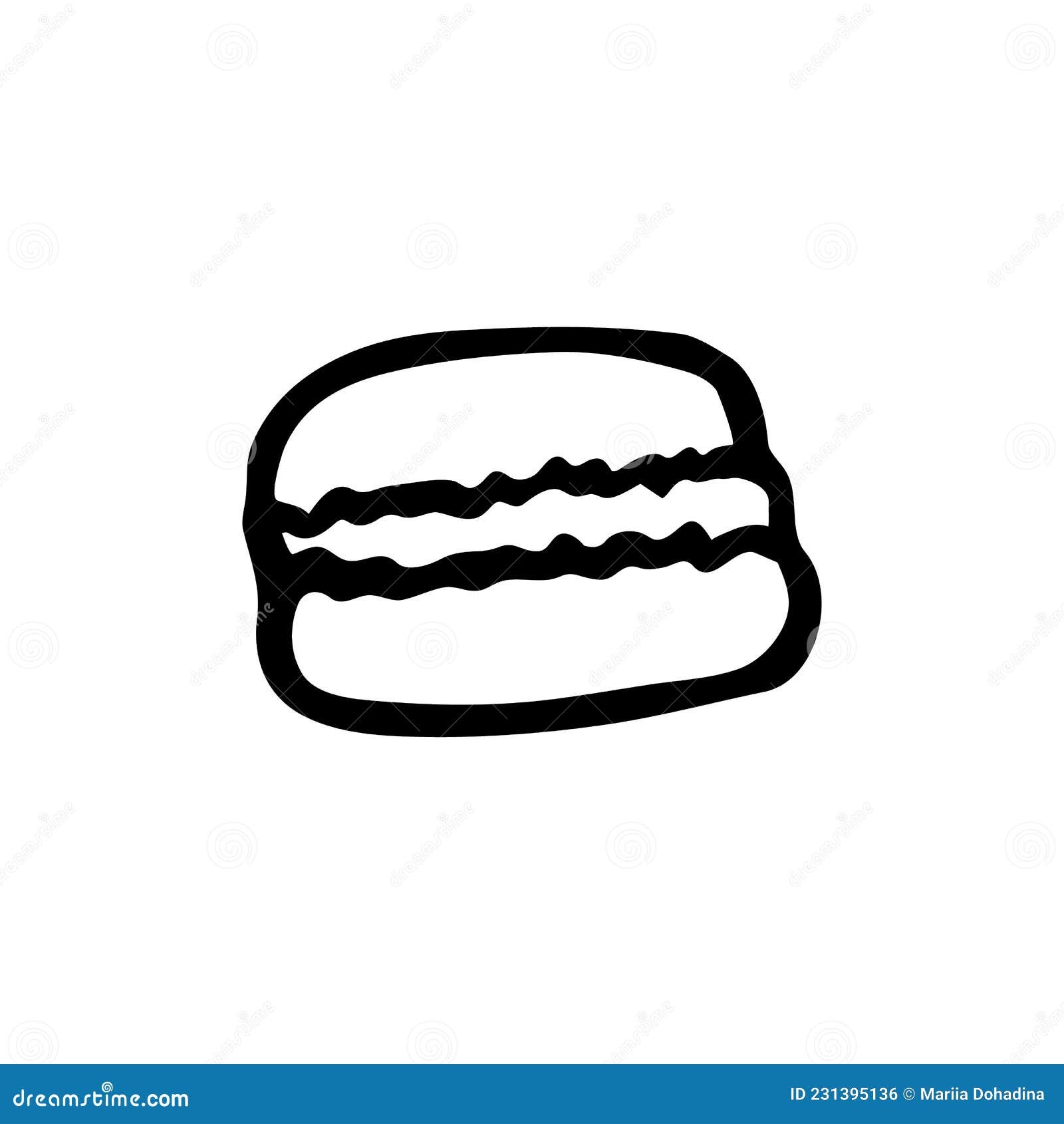 Hand Drawn Doodle Style Macaron in Vector Stock Vector - Illustration ...