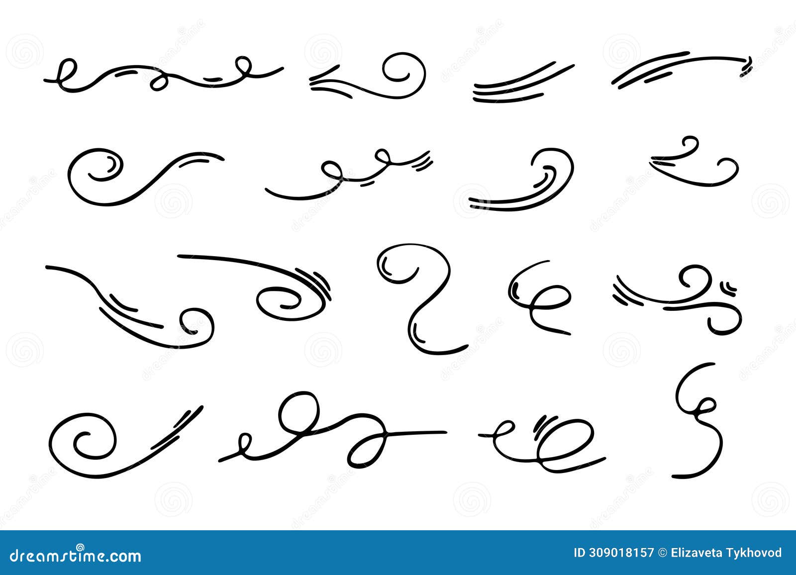 Hand Drawn Doodle Style Swirls Stock Vector - Illustration of ...