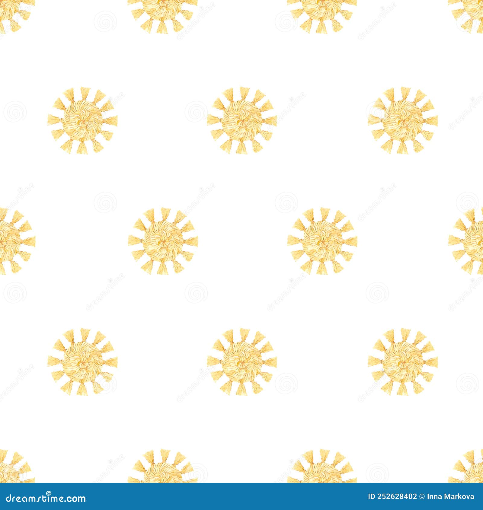 Yellow Abstract Sun Seamless Pattern. Stock Illustration - Illustration ...