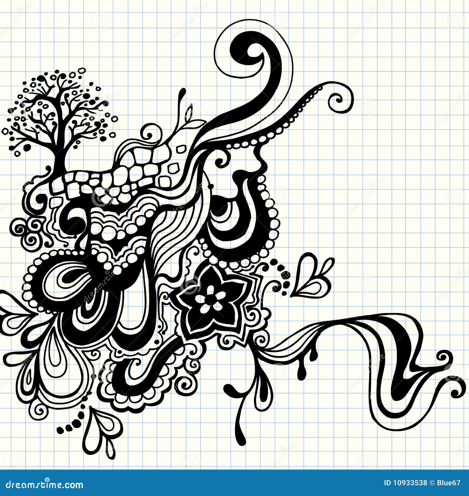 Hand-Drawn Doodle Swirls Vector Stock Vector - Illustration of scroll ...