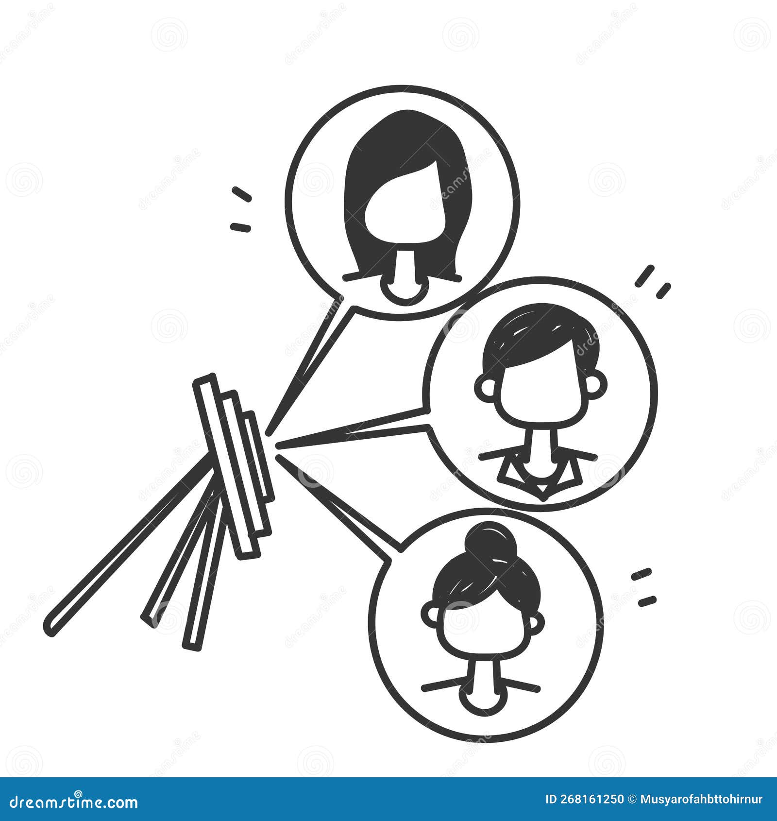 Hand Drawn Doodle Target Customer Concept Arrow Illustration Vector ...