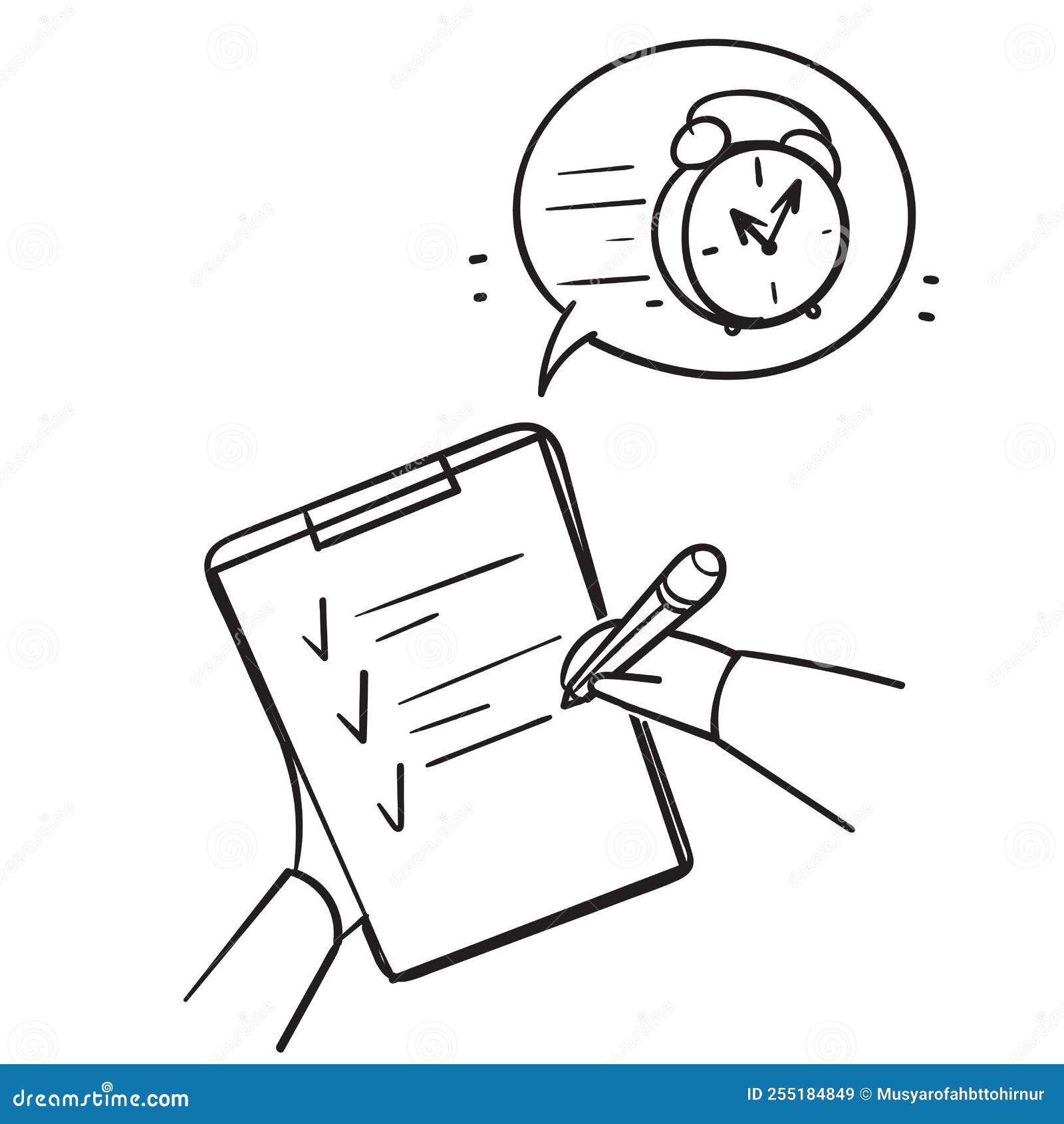 Hand Drawn Doodle Task Fast Accomplish Questionnaire Illustration ...