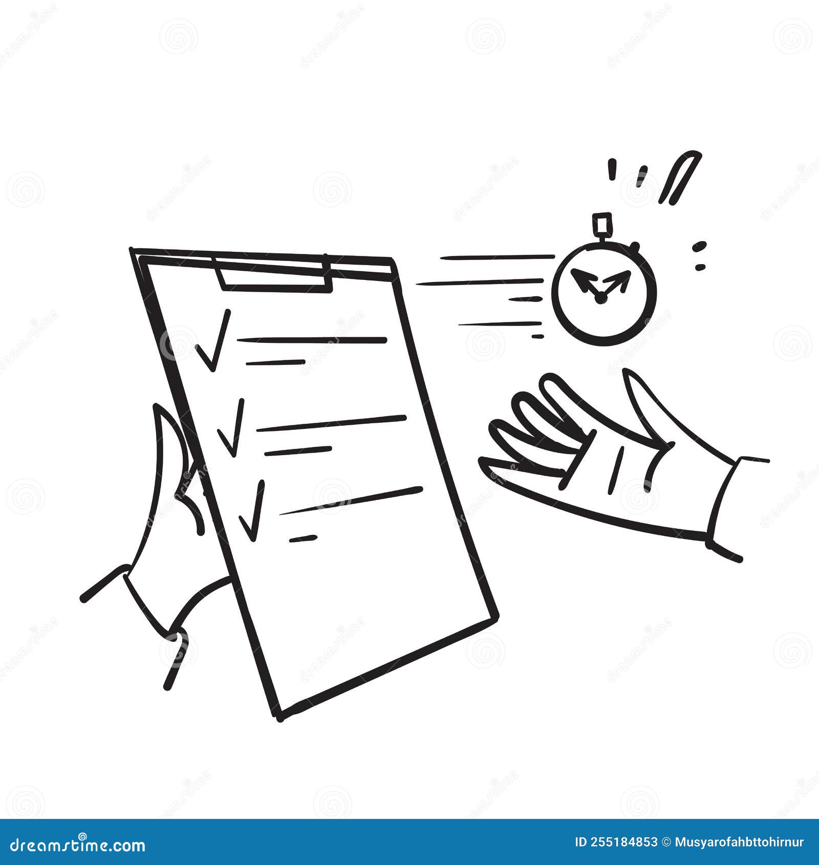 Hand Drawn Doodle Task Fast Accomplish Questionnaire Illustration ...