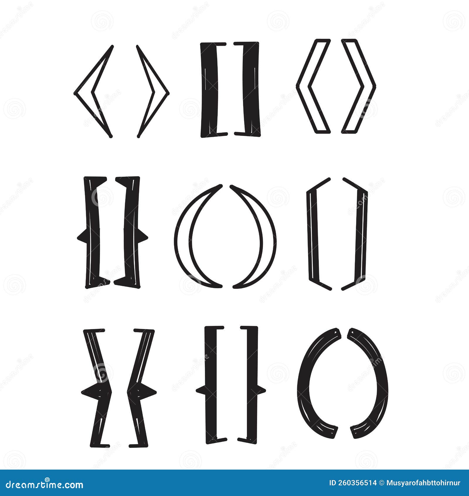 Hand Drawn Doodle Text Bracket Illustration Icon Stock Vector ...