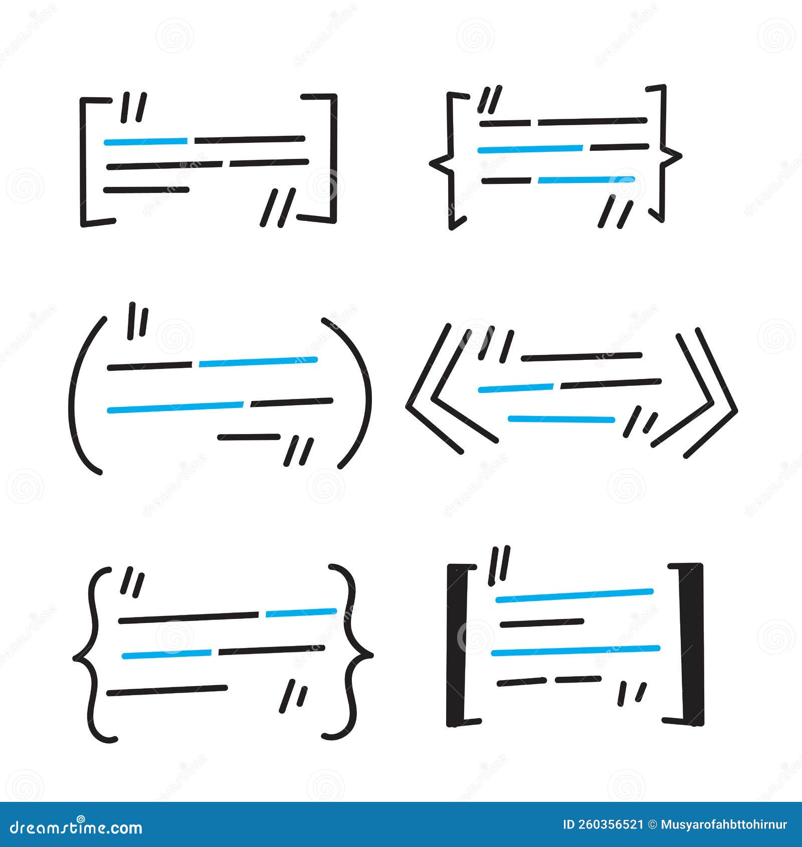 Hand Drawn Doodle Text Bracket Illustration Icon Stock Vector ...