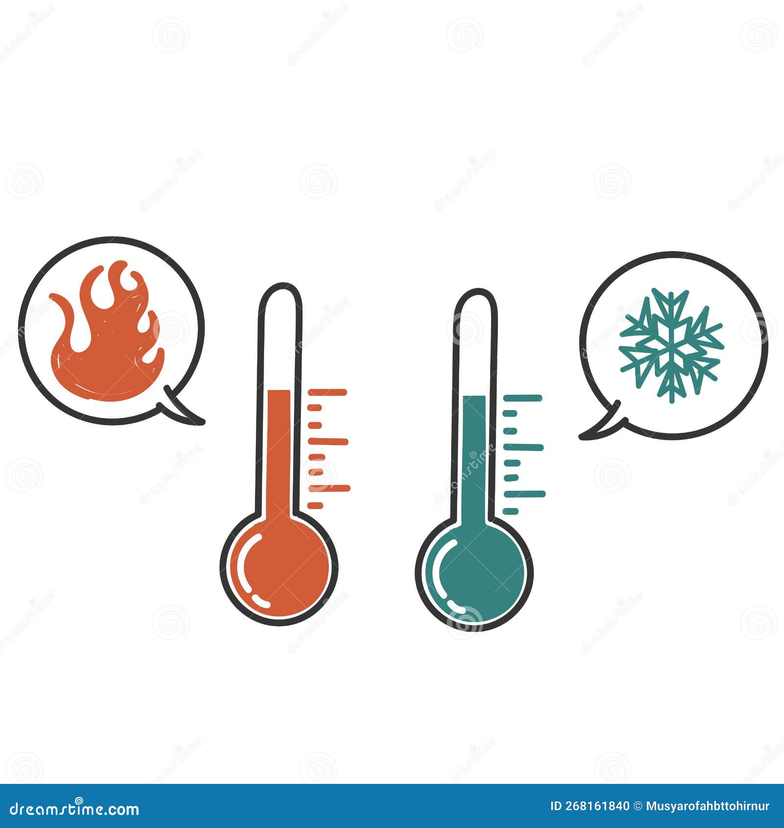 Thermometers Measuring. Heat And Cold, Vector Illustration Icon ...