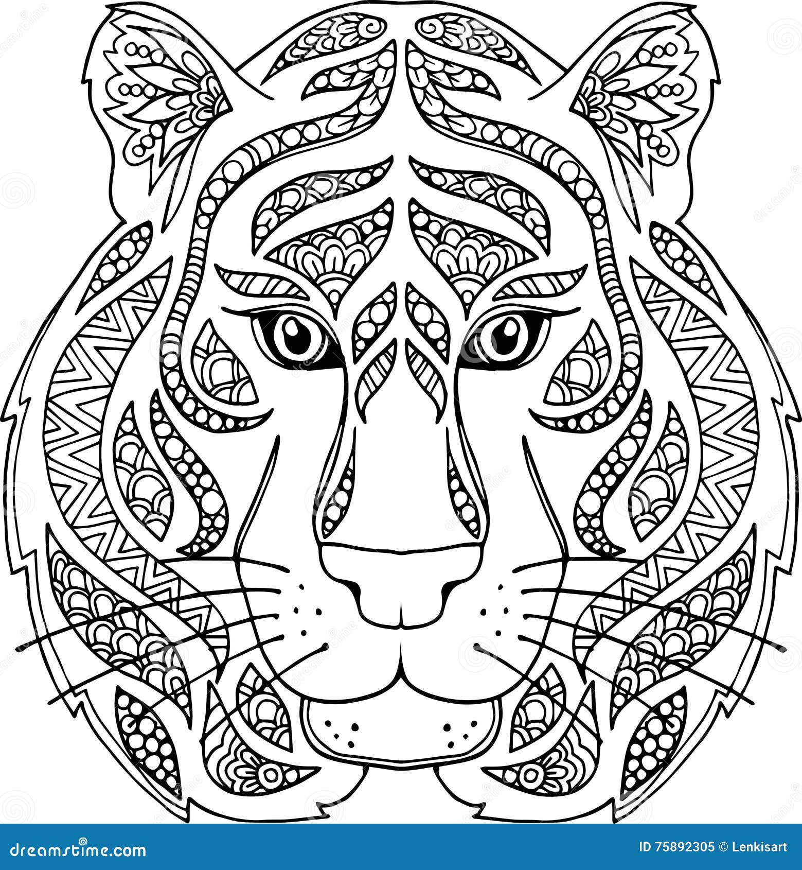 Hand Drawn Doodle Tiger Illustration Stock Vector - Illustration of ...