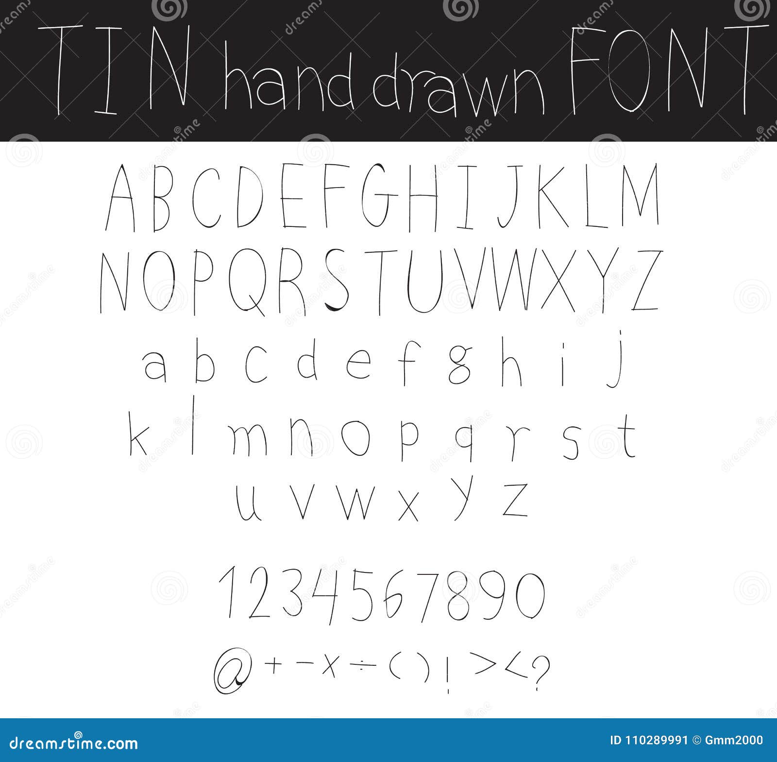 Hand Drawn Doodle Tin Font Cute Vector Line Art Illustration Stock ...