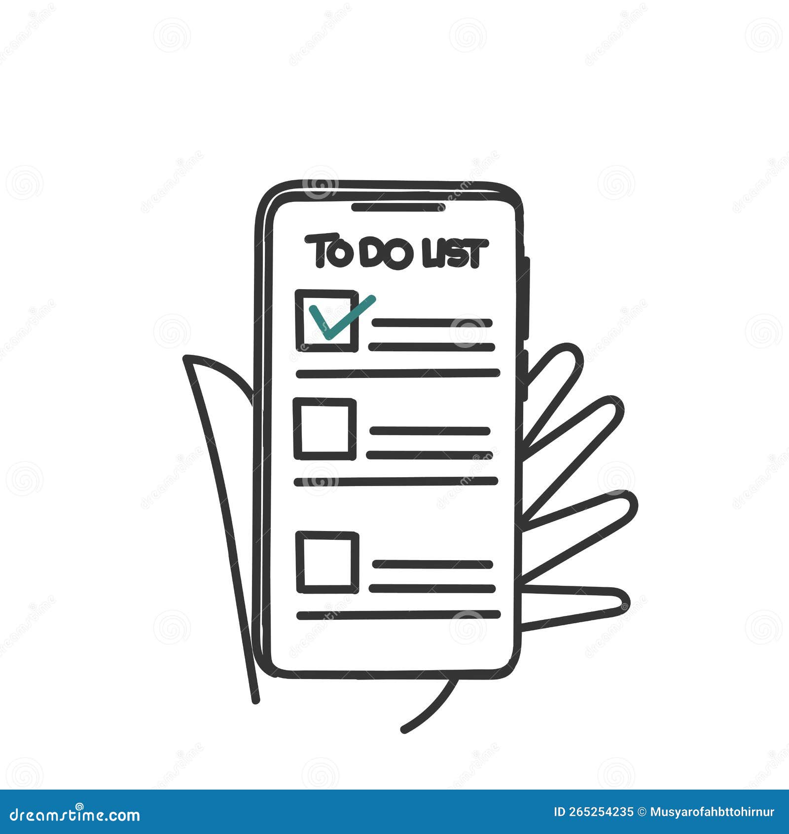 Hand Drawn Doodle To Do List Planner on Mobile Phone Screen ...