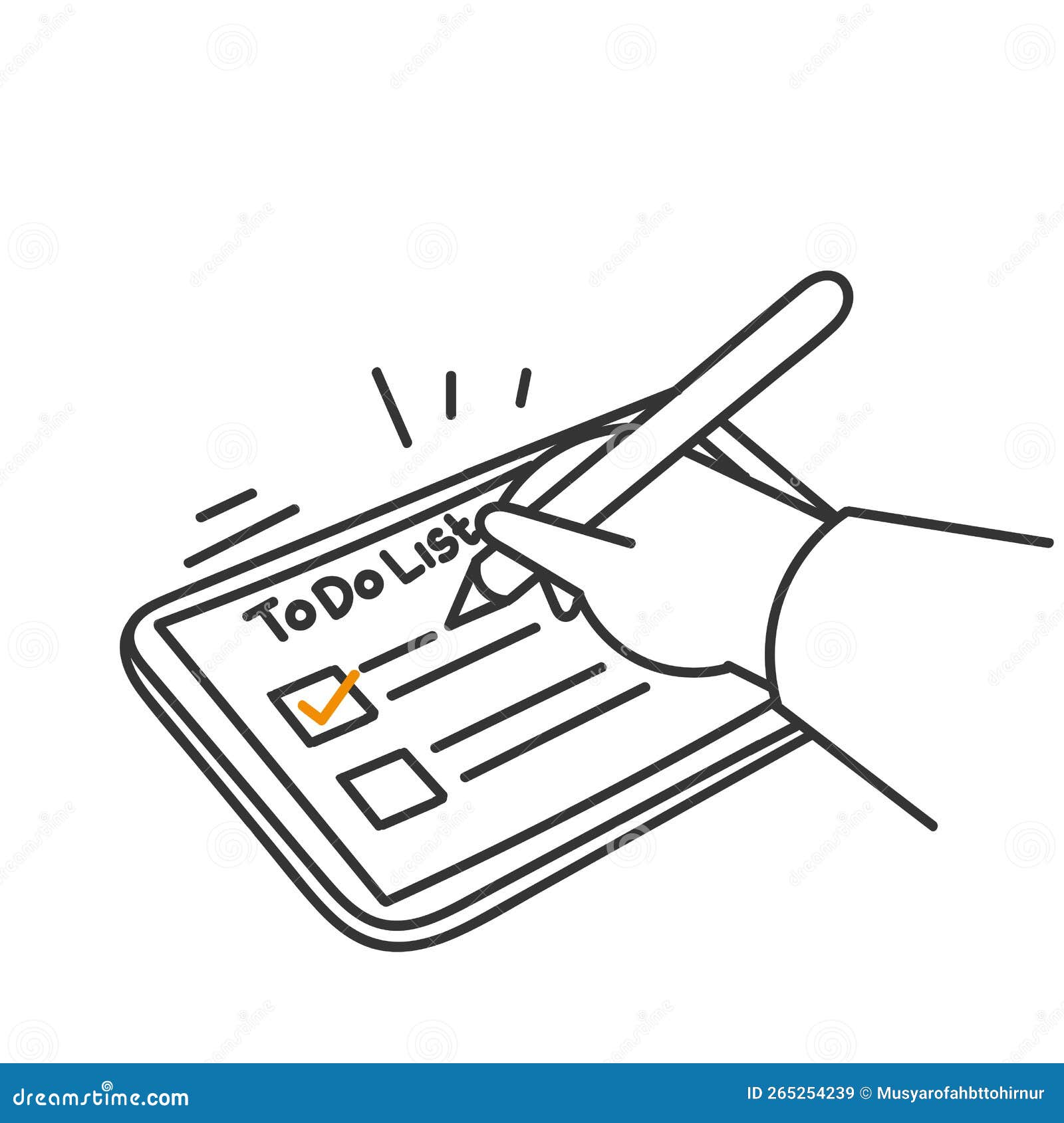 Hand Drawn Doodle To Do List Planner on Mobile Phone Screen ...