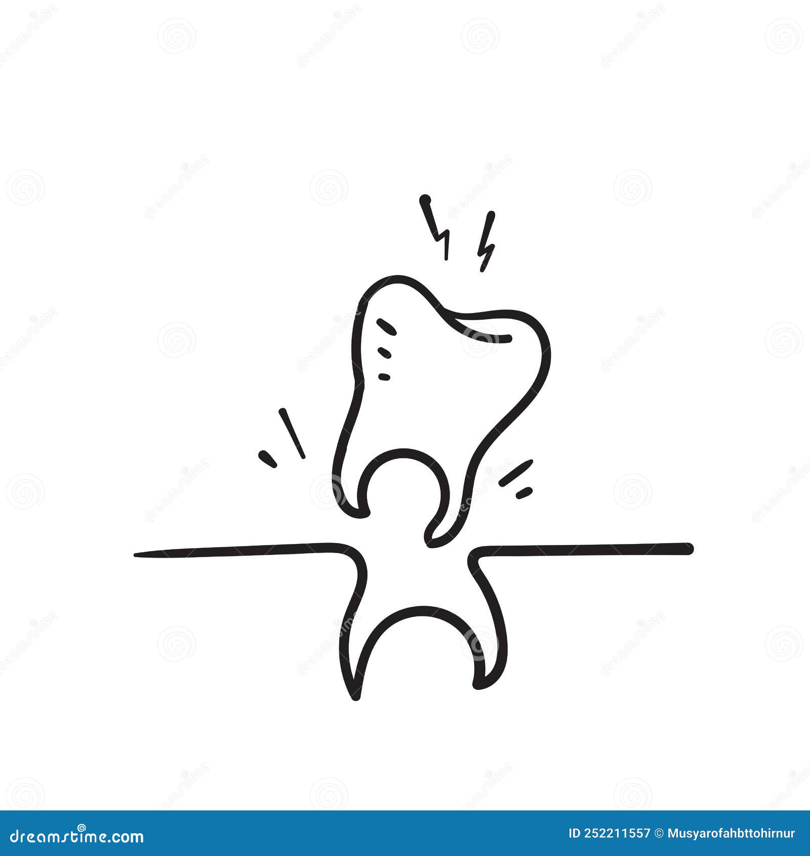 Tooth Extraction LineColor Cartoon Vector | CartoonDealer.com #123723251